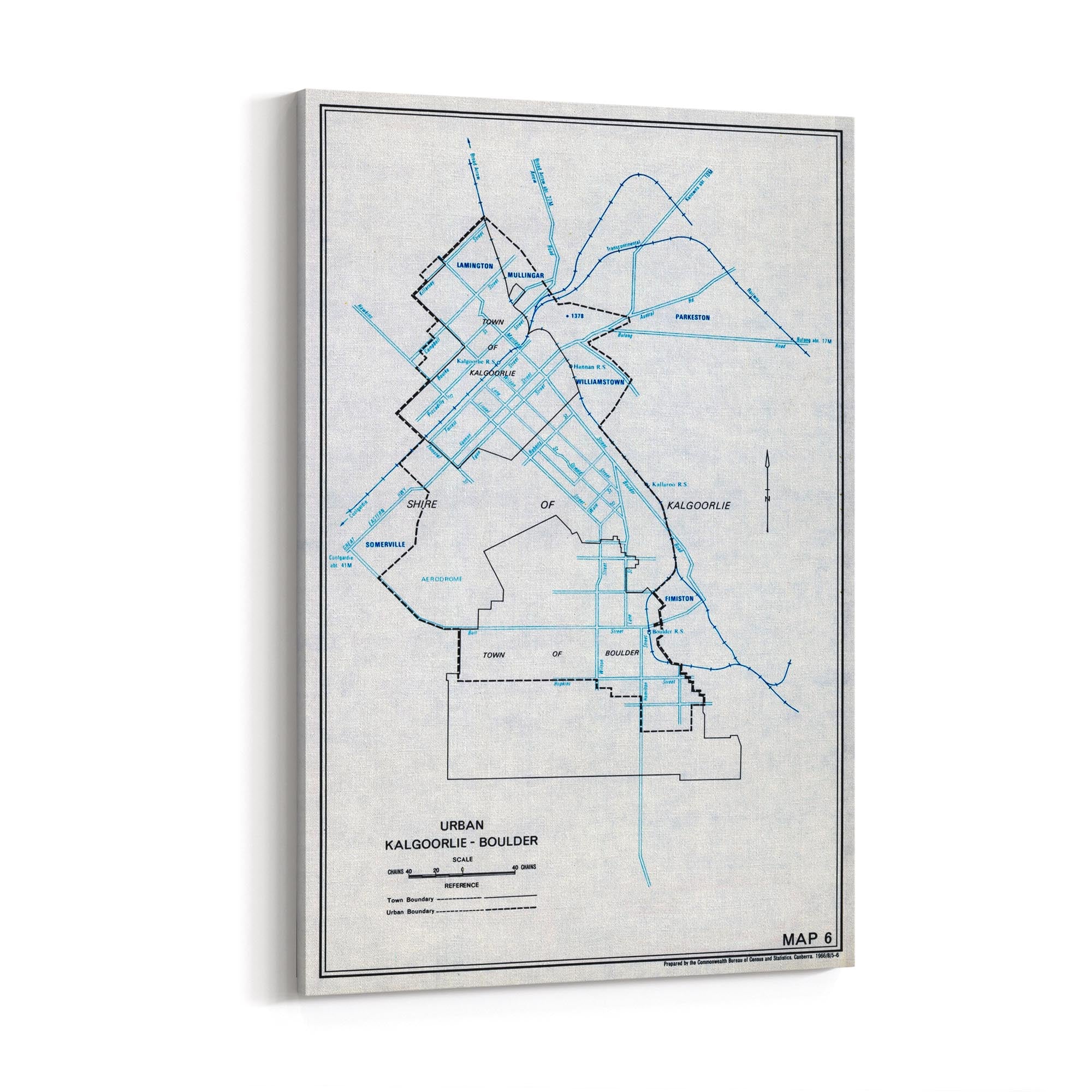 1966 Map of Kalgoorlie - Boulder & Surrounds, Western Australia ...