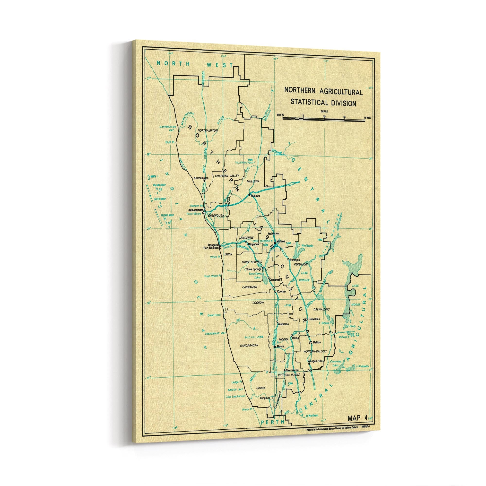 1966 Map of Geraldton & Surrounds, Western Australia – Vintage Maps