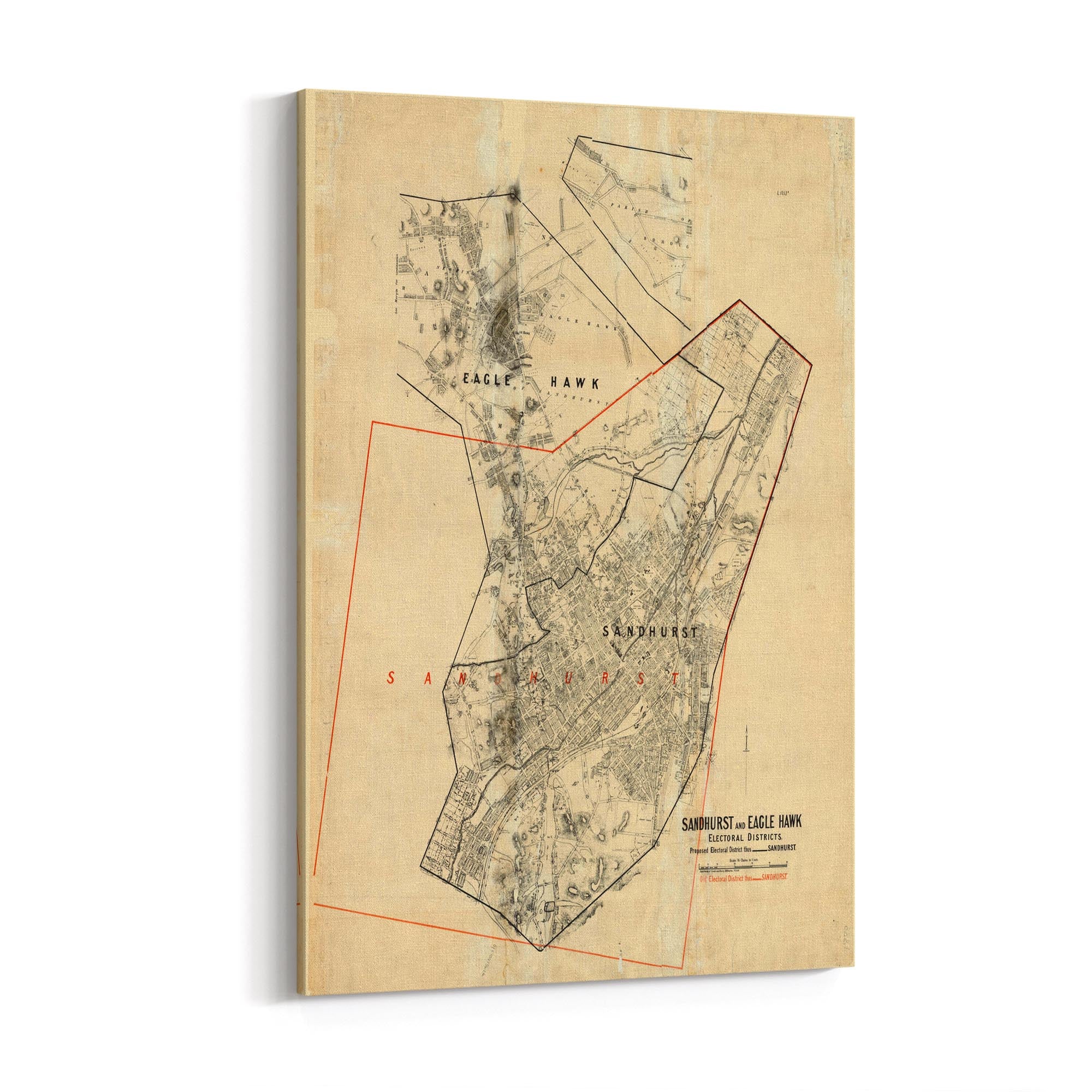 1888 Map of Sandhurst (Bendigo) and Eaglehawk, Victoria – Vintage Maps