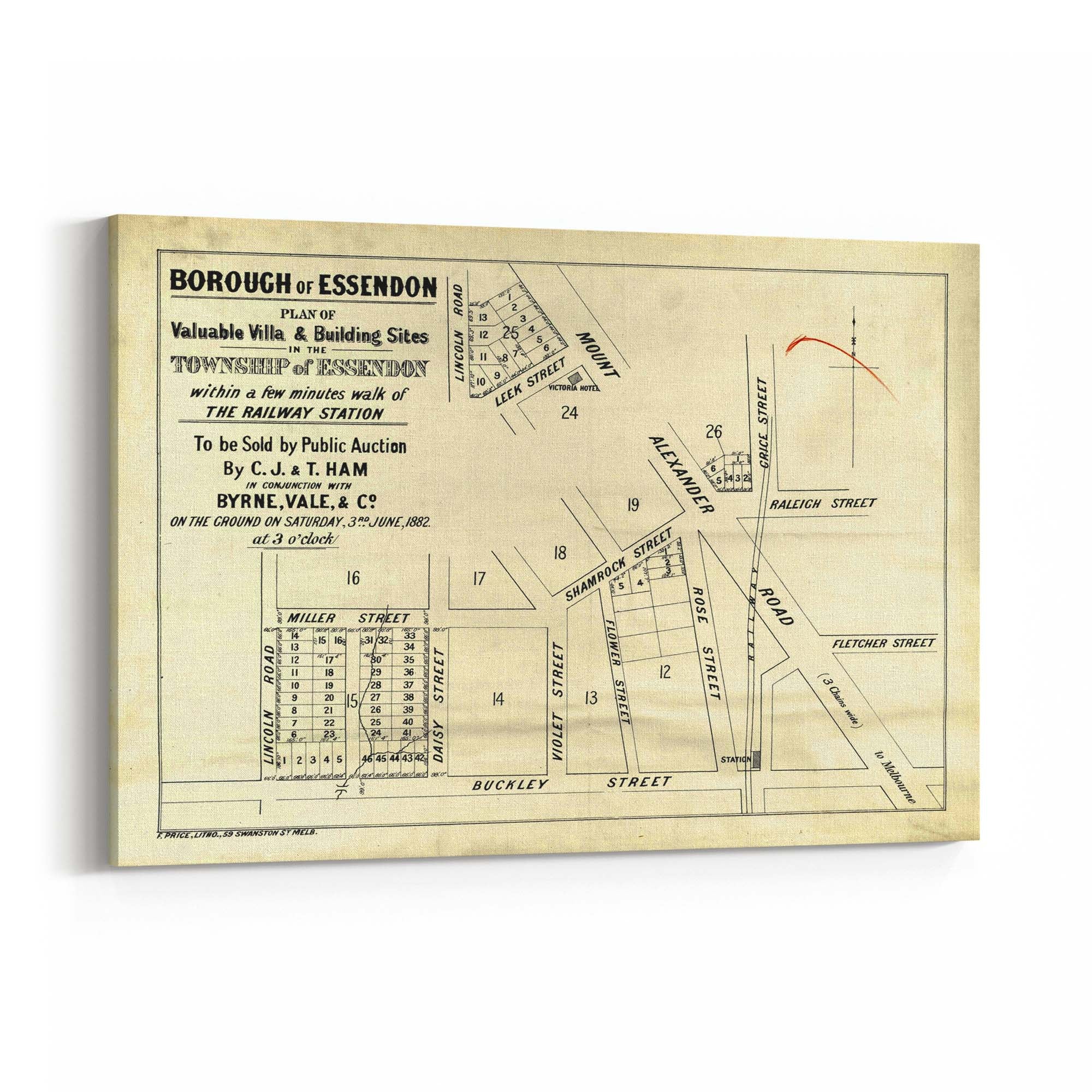 1882 Vintage Map of Essendon, Victoria Australia – Vintage Maps