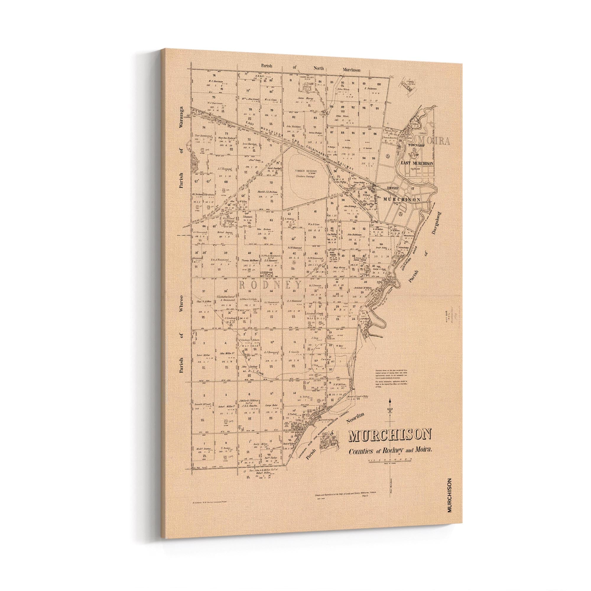 1954 Vintage Map of Murchison, Victoria Australia – Vintage Maps