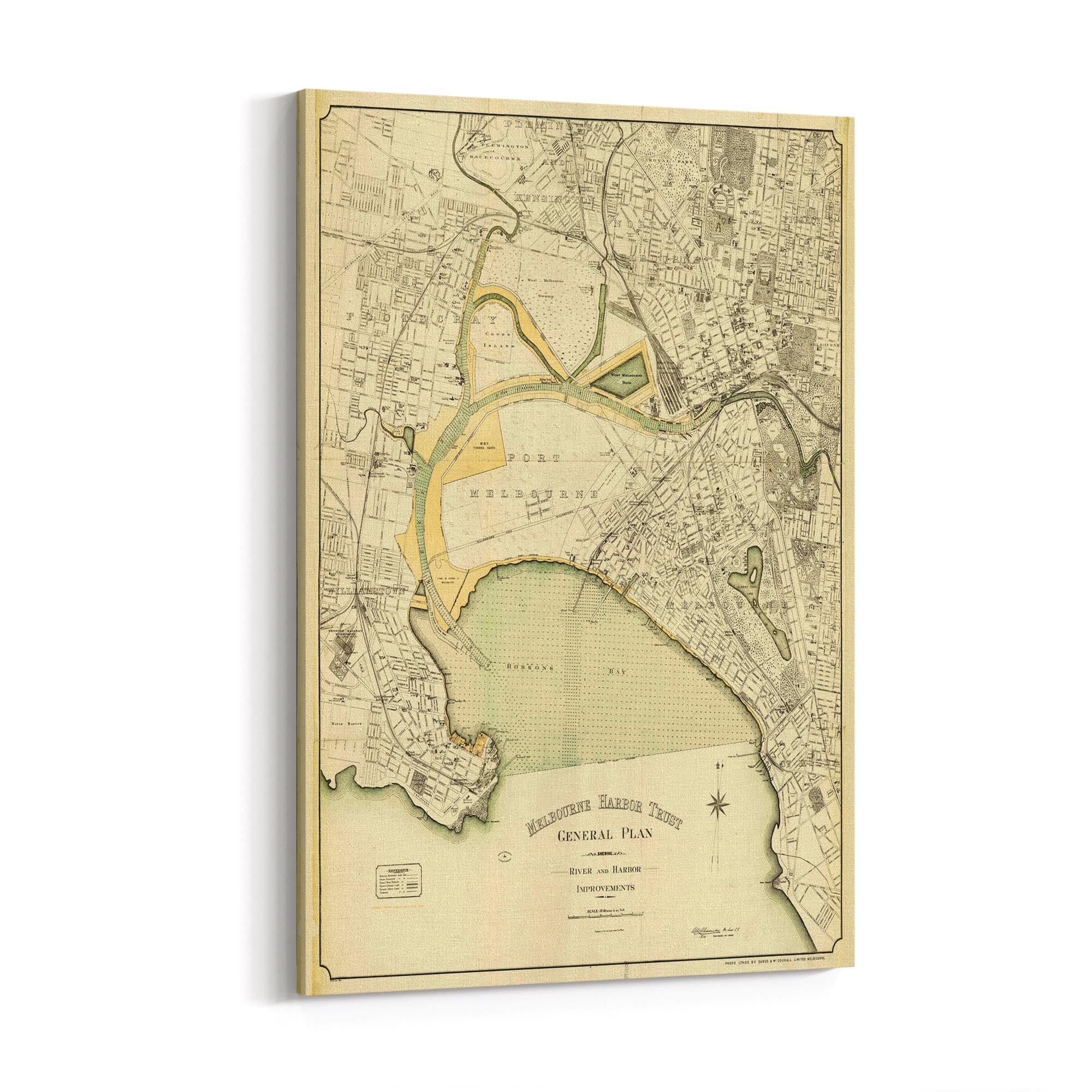 1893 Melbourne Harbor Trust Map of Melbourne and Suburbs – Vintage Maps