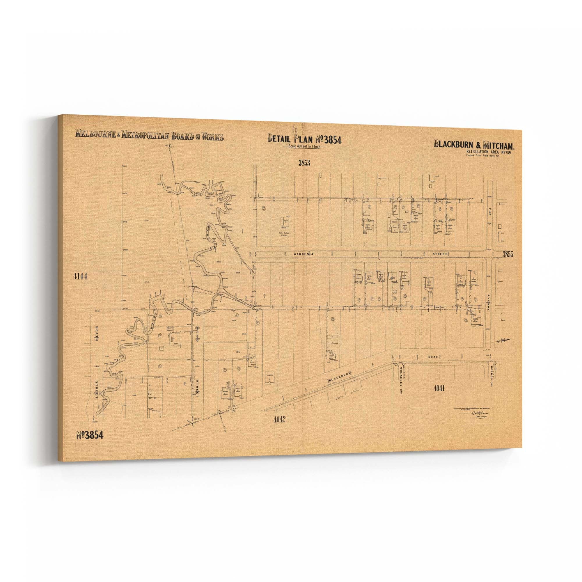 1938 Vintage Map of Blackburn, Victoria Australia – Vintage Maps