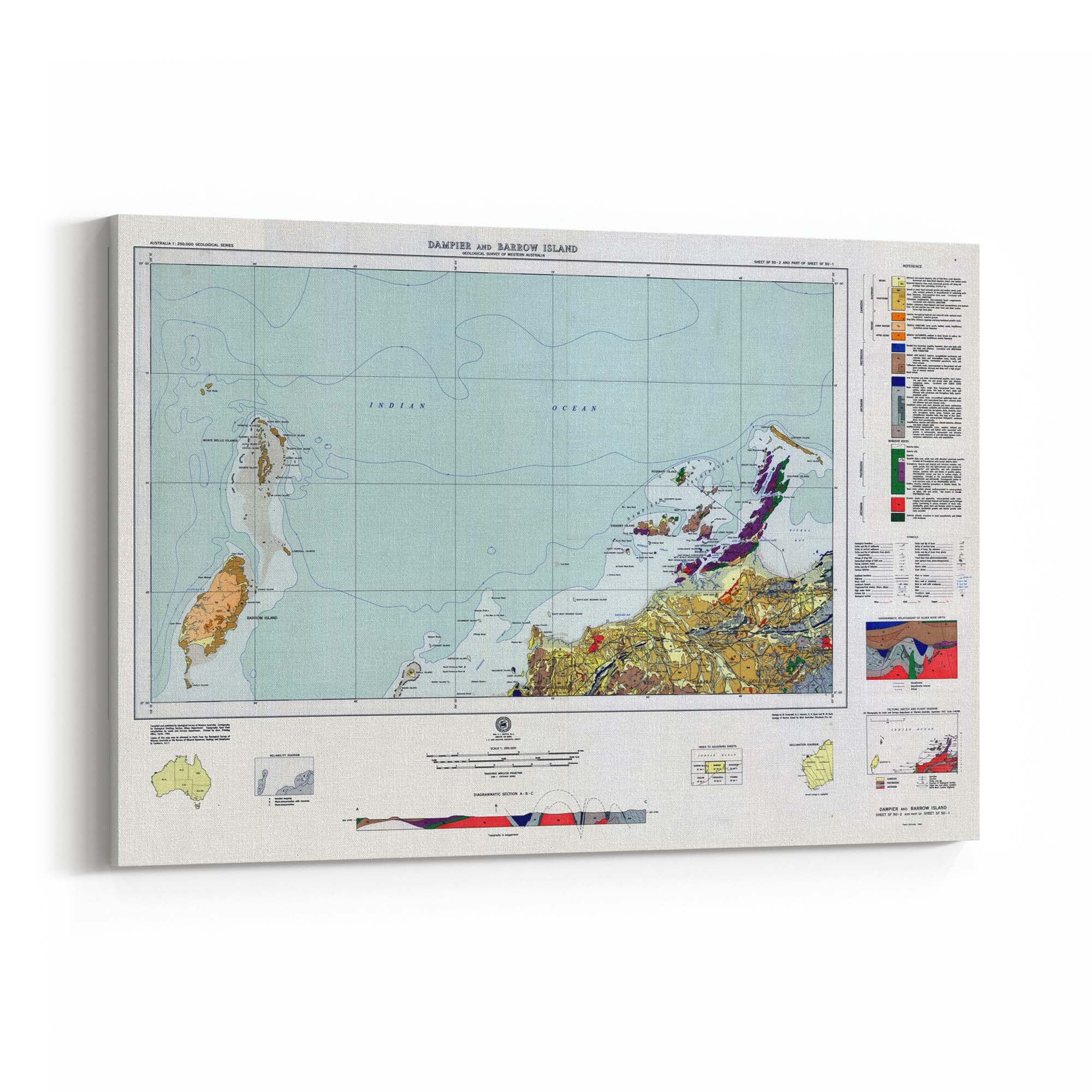 1964 Geological Map of Karratha, Western Australia – Vintage Maps