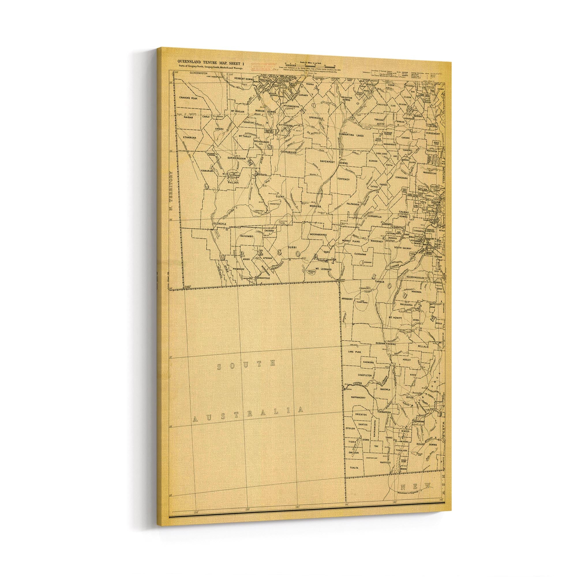 1955 Map of South-West Queensland – Vintage Maps