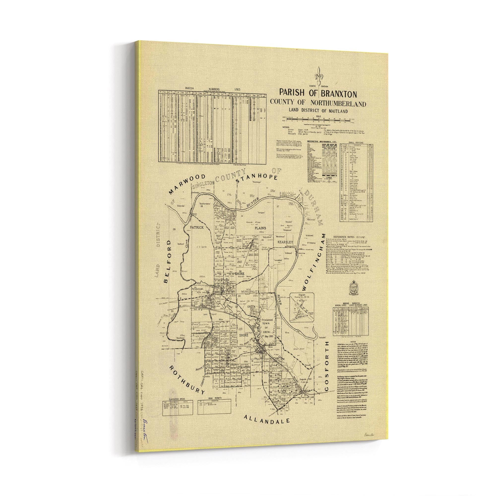 1932 Map of Branxton & Greta, New South Wales – Vintage Maps