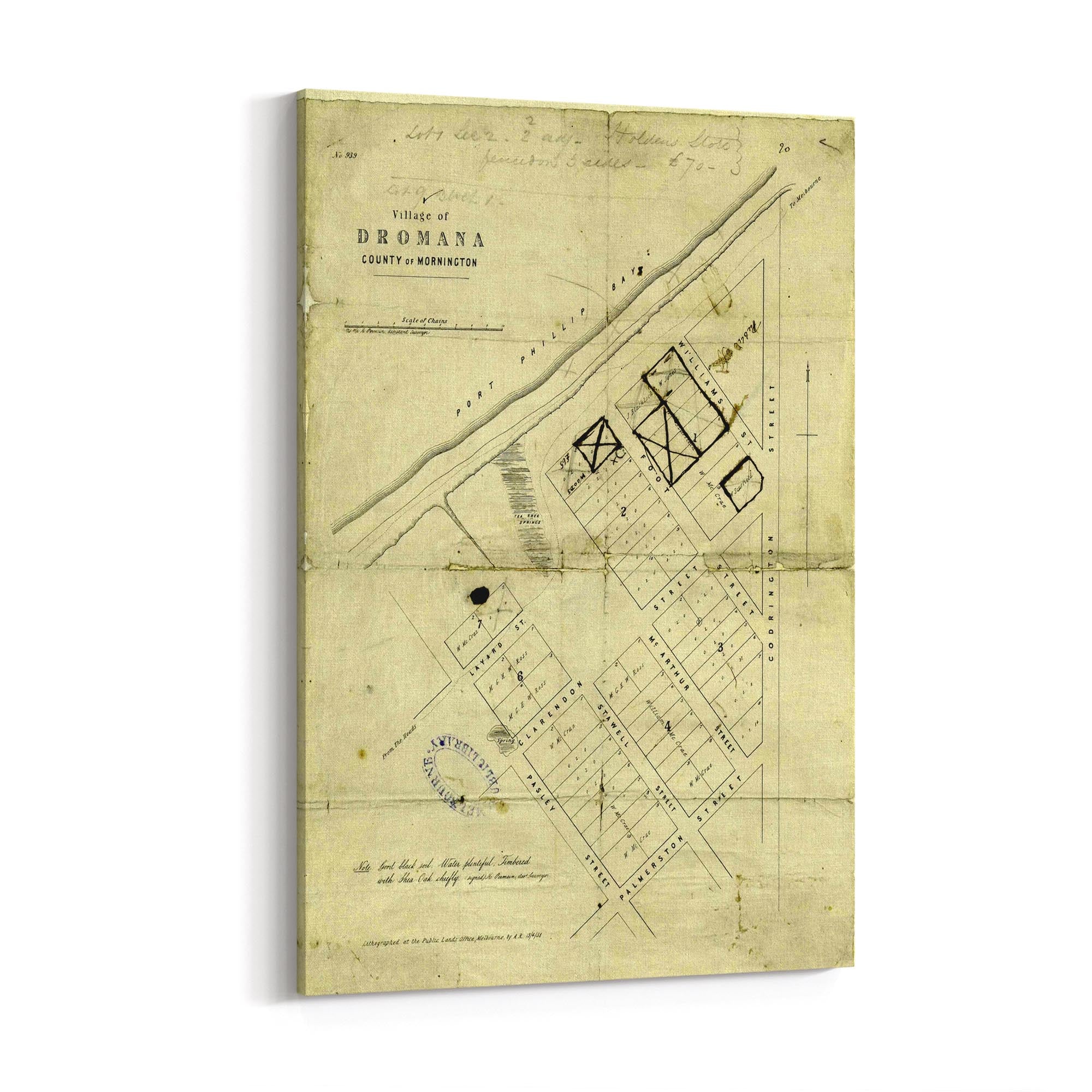 1858 Vintage Map of Dromana, Victoria – Vintage Maps