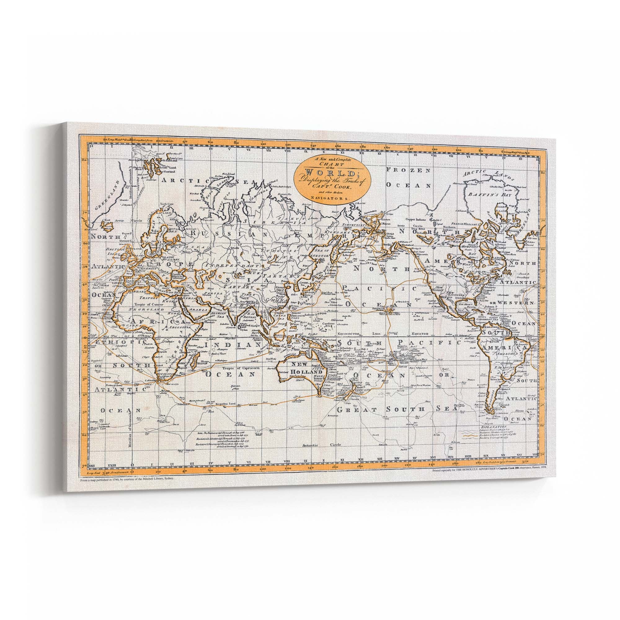 1778 Vintage Chart Map of the World – Vintage Maps