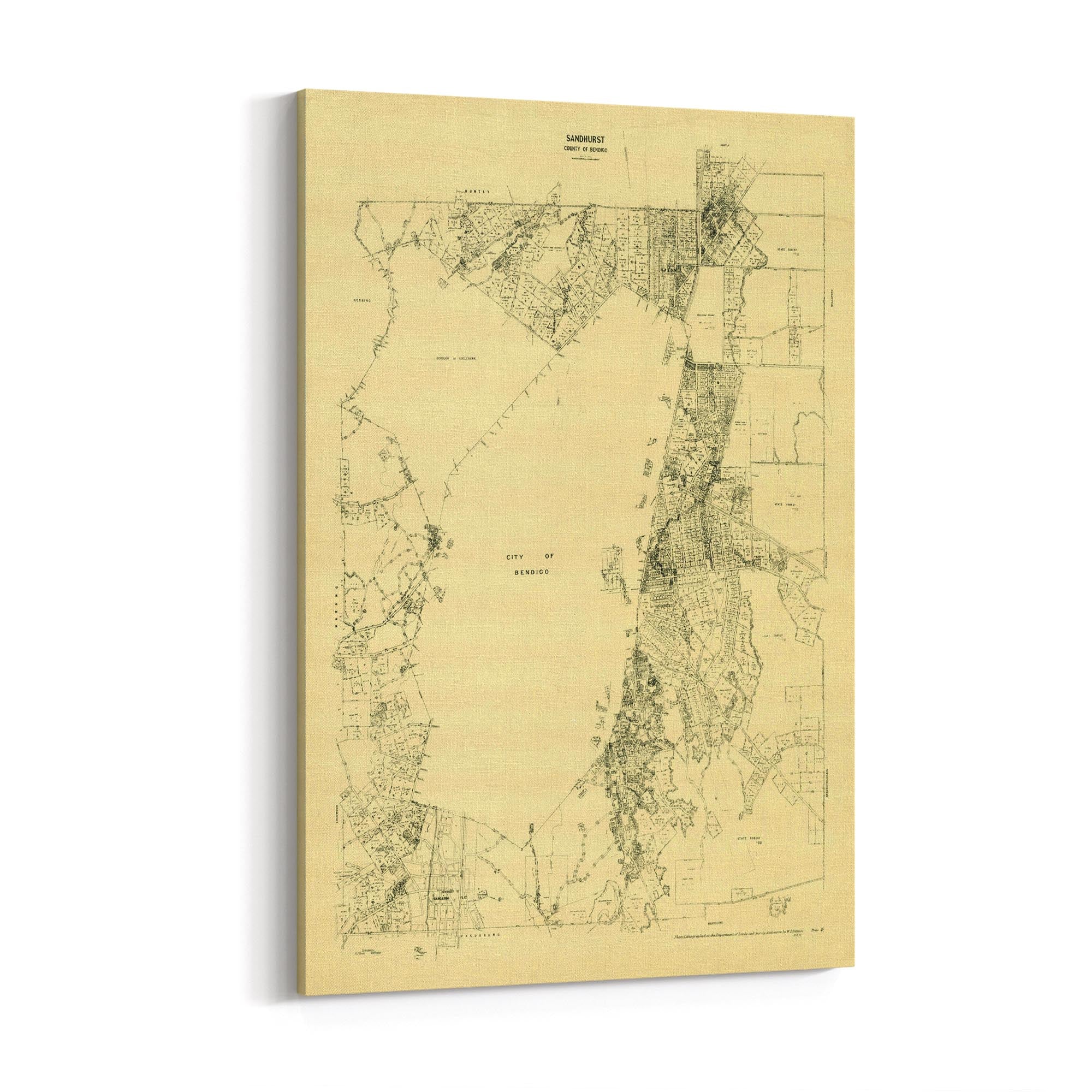 1926 Map of Bendigo (Sandhurst), Victoria – Vintage Maps