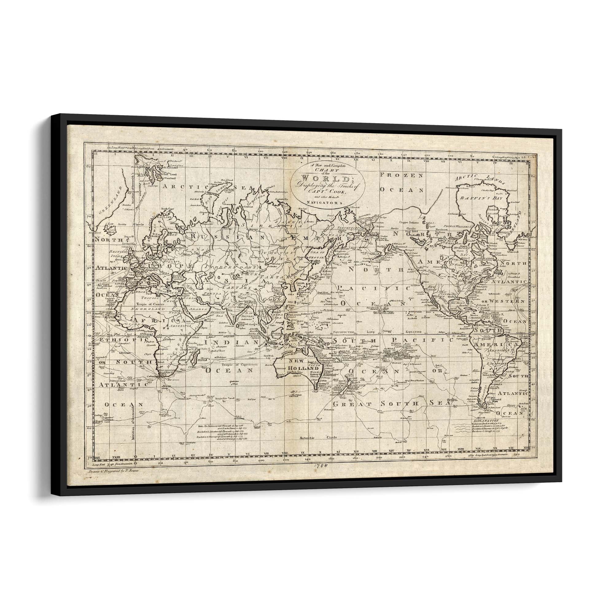 1788 Vintage Map of The World – Vintage Maps