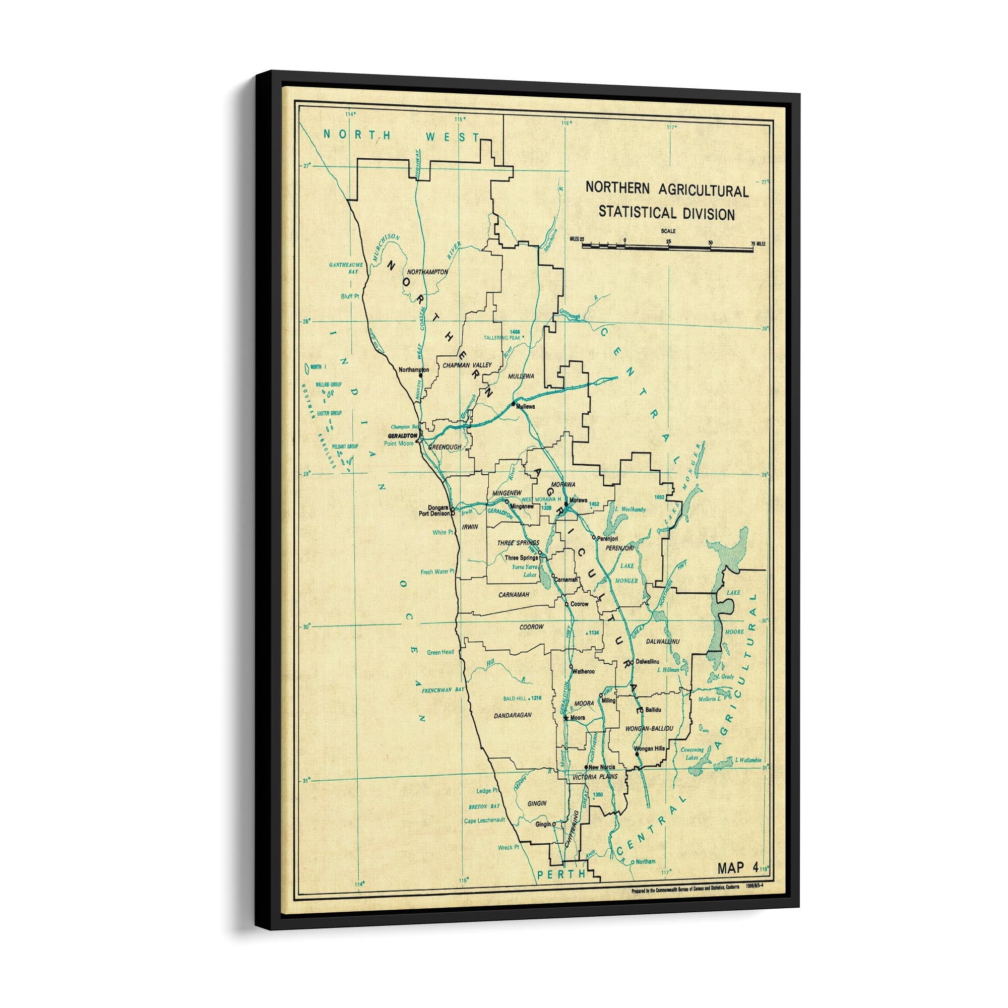 1966 Map of Geraldton & Surrounds, Western Australia – Vintage Maps