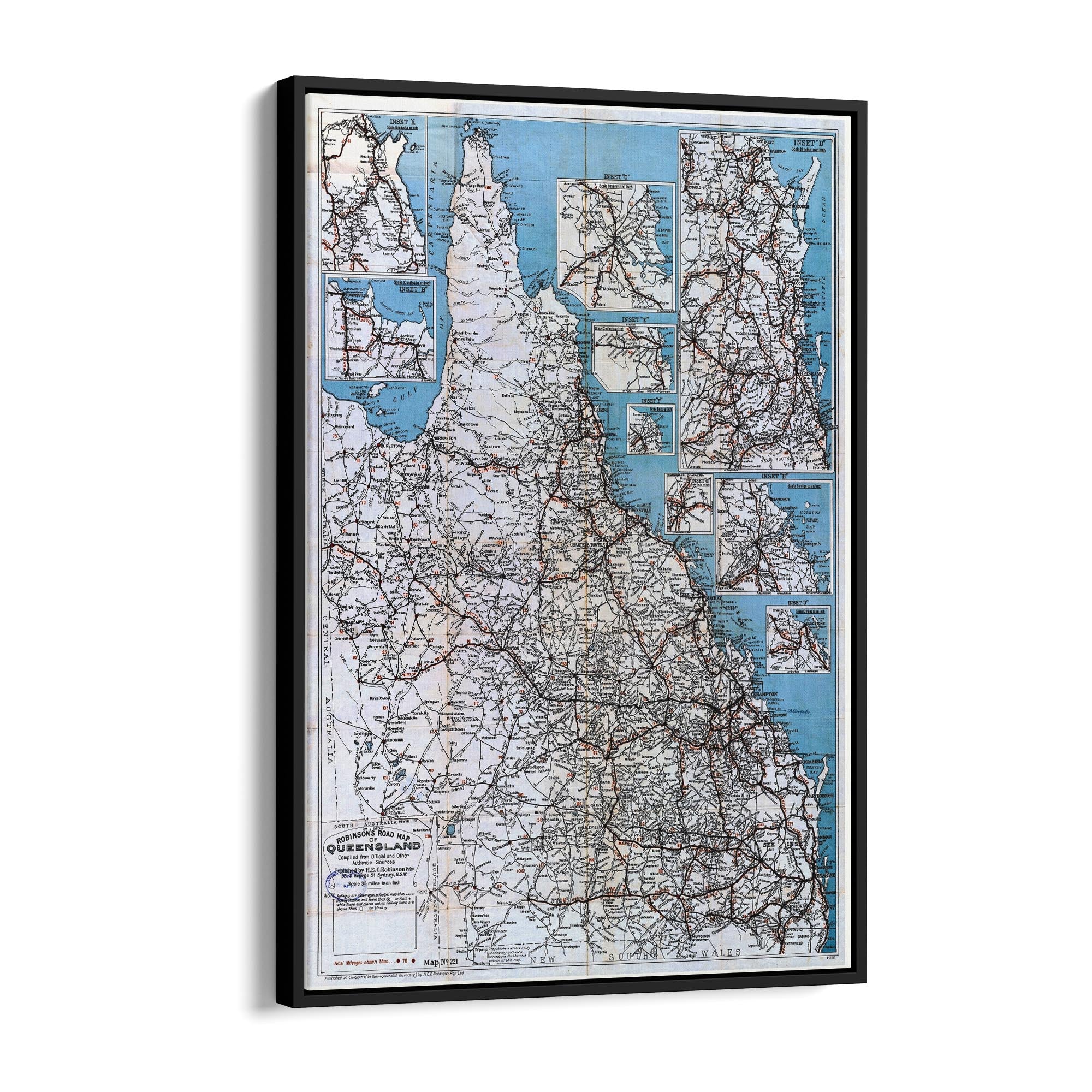 1946 Robinson's Road Map of Queensland – Vintage Maps