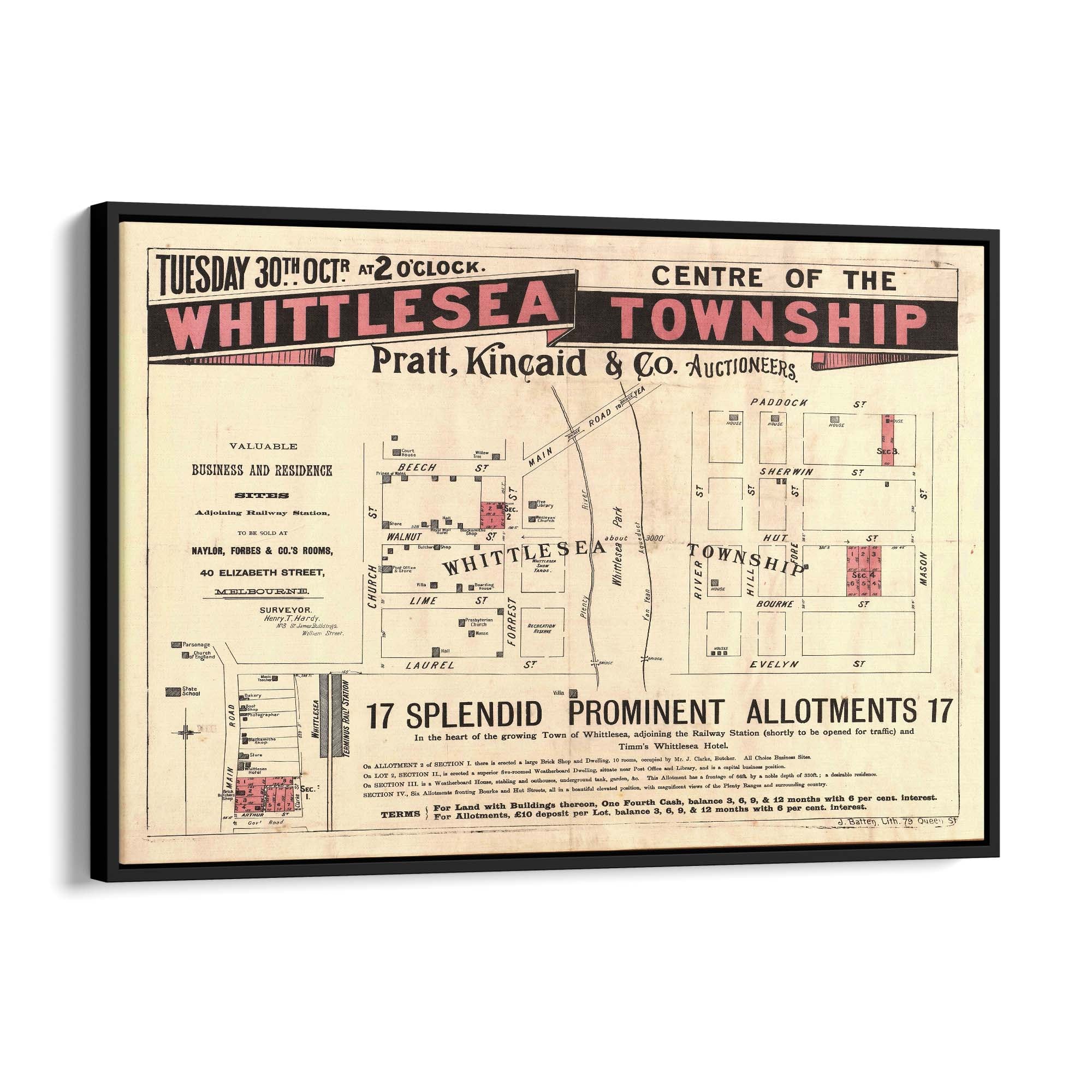 1888 Vintage Map Whittlesea, Victoria Australia – Vintage Maps