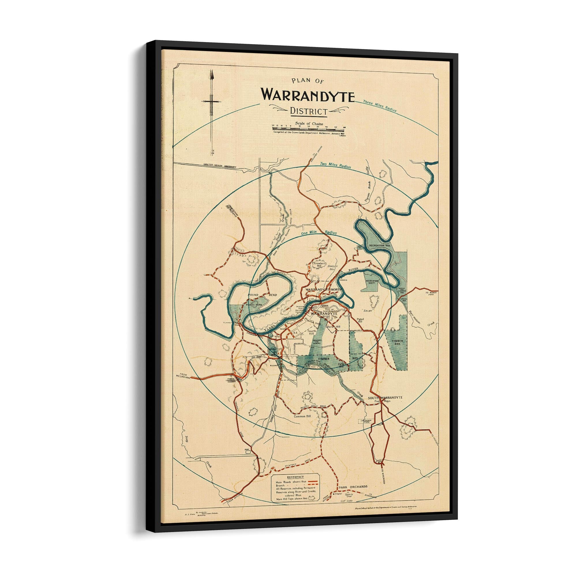 1937 Vintage Map of Warrandyte & Surrounds, Victoria – Vintage Maps