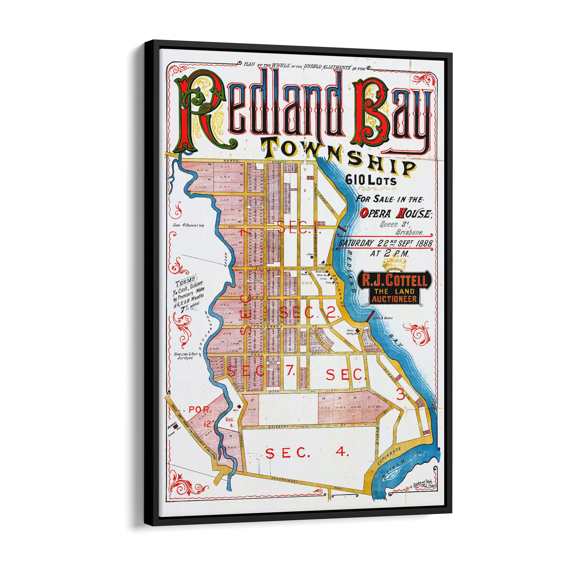 1888 Map of Redland Bay, Brisbane, Queensland – Vintage Maps