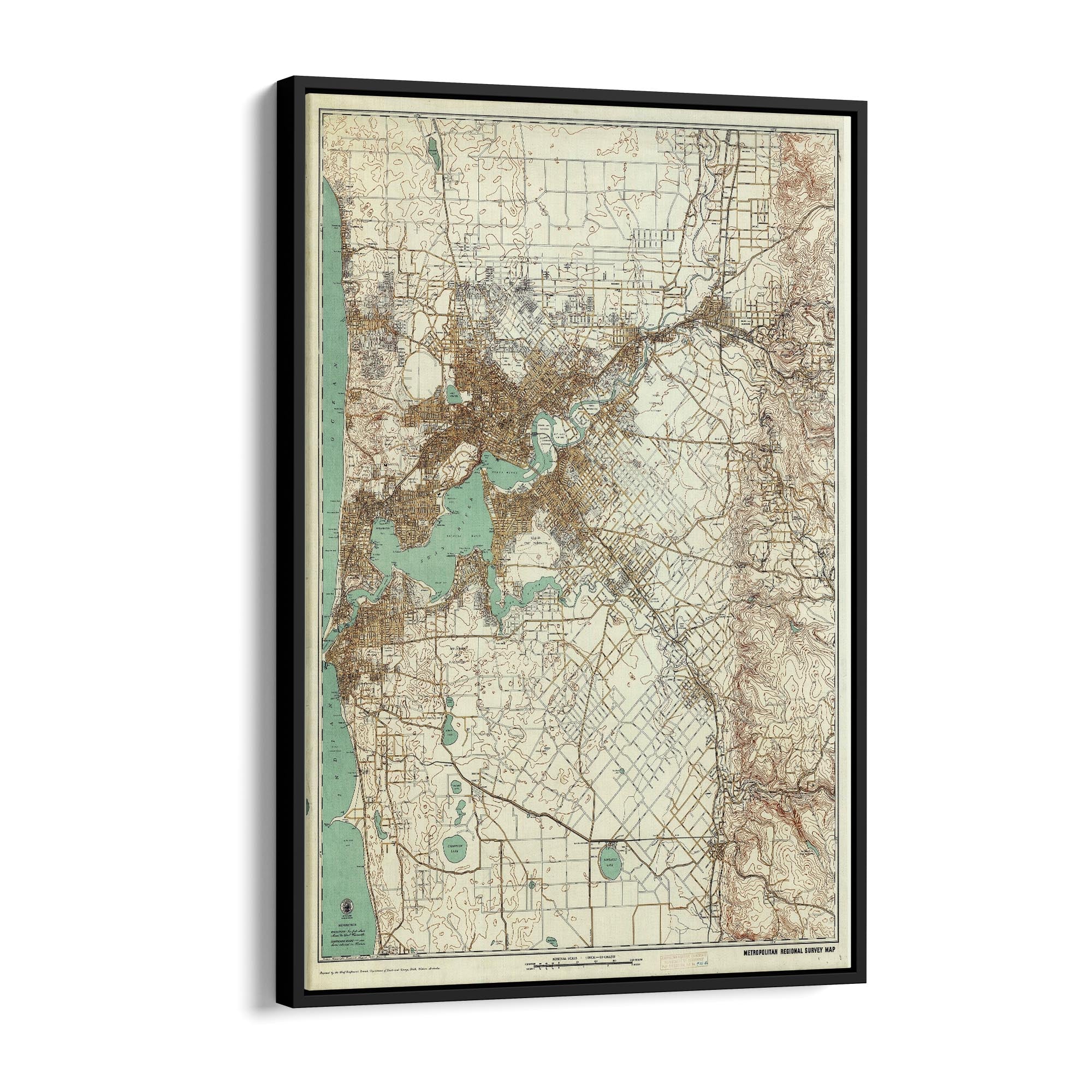 1945 Map of Perth & Surrounds, Western Australia – Vintage Maps