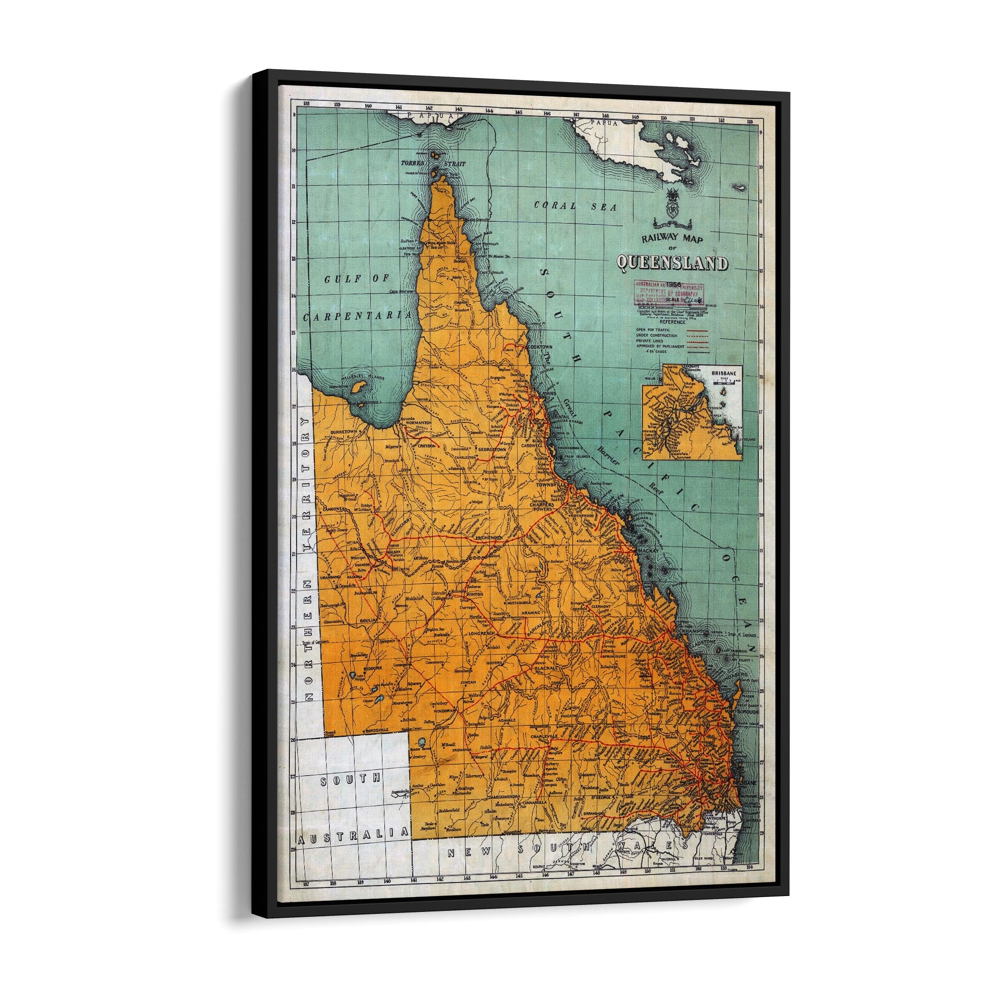 1956 Railway Map of Queensland – Vintage Maps