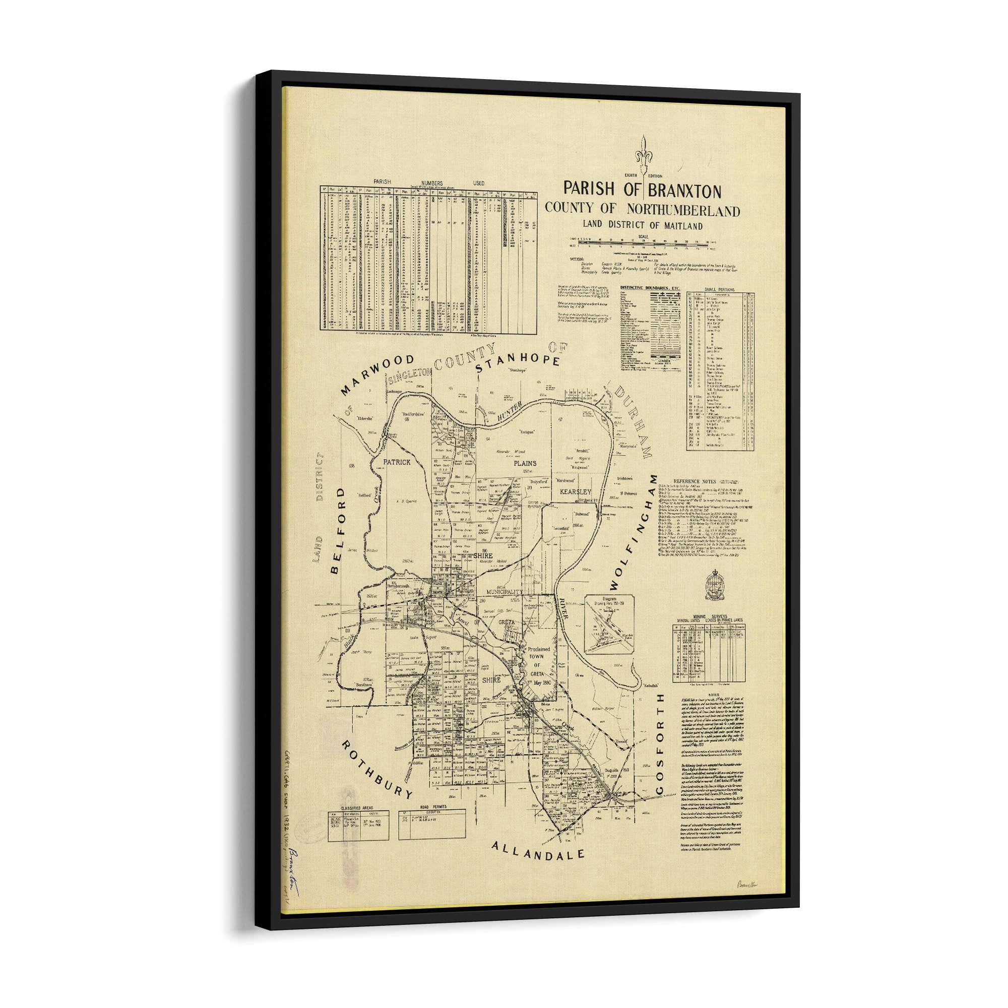 1932 Map of Branxton & Greta, New South Wales – Vintage Maps