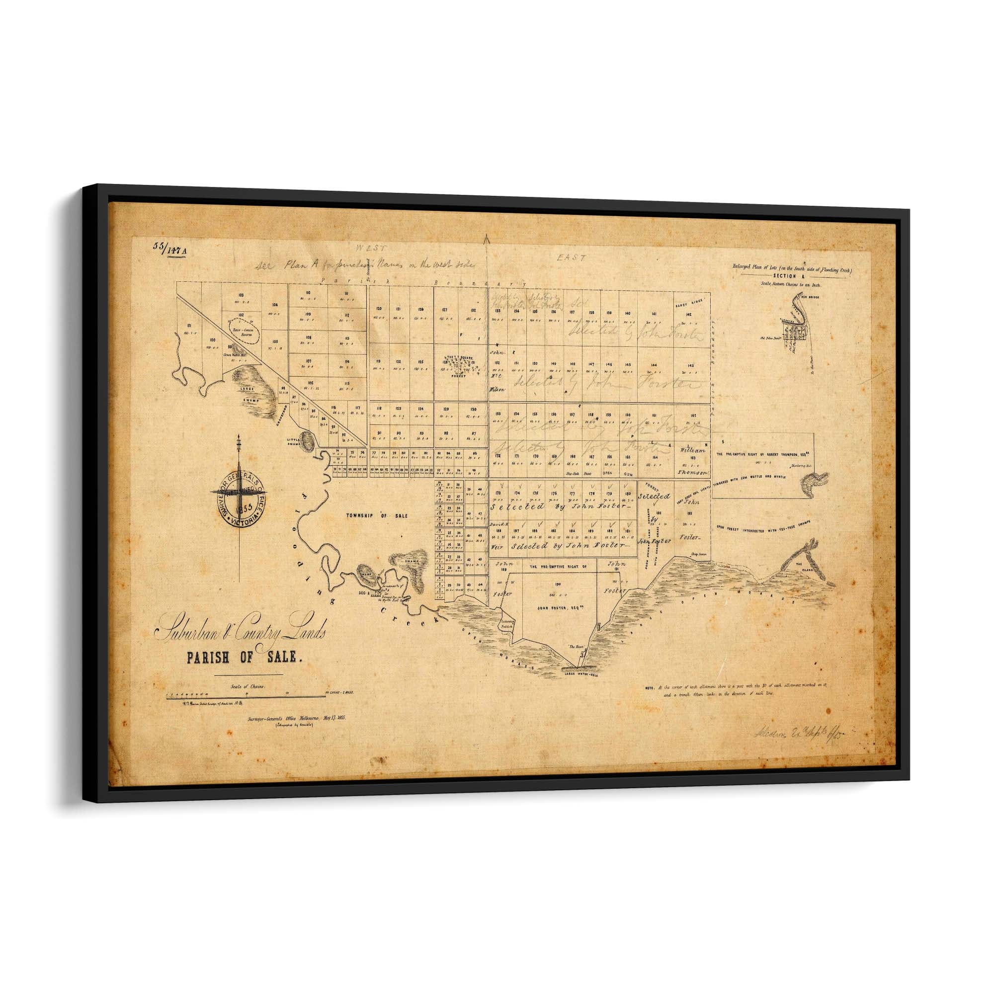 1855 Vintage Map of Sale, Victoria Australia – Vintage Maps