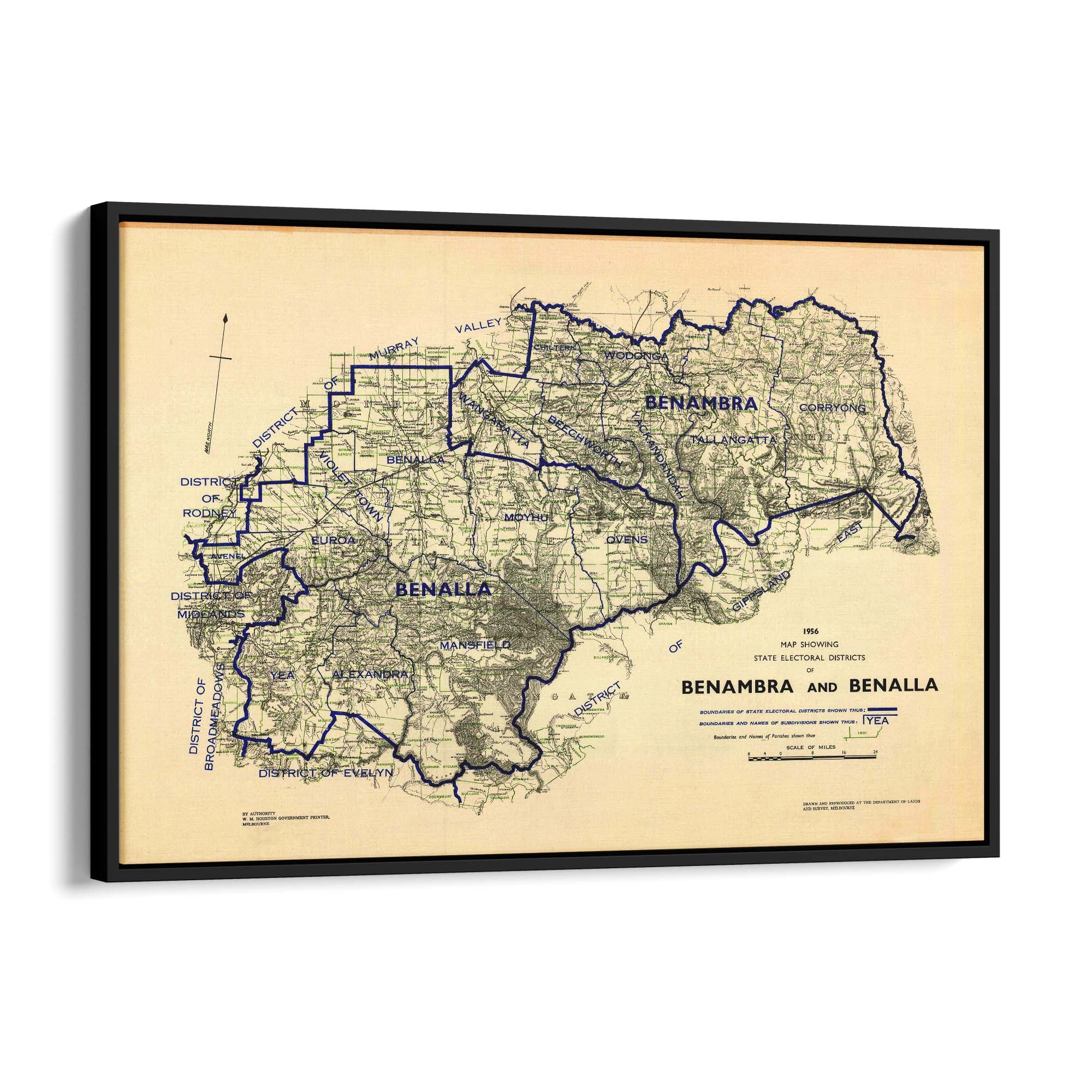 1956 Vintage Map of Benambra and Benalla, Victoria Australia – Vintage Maps