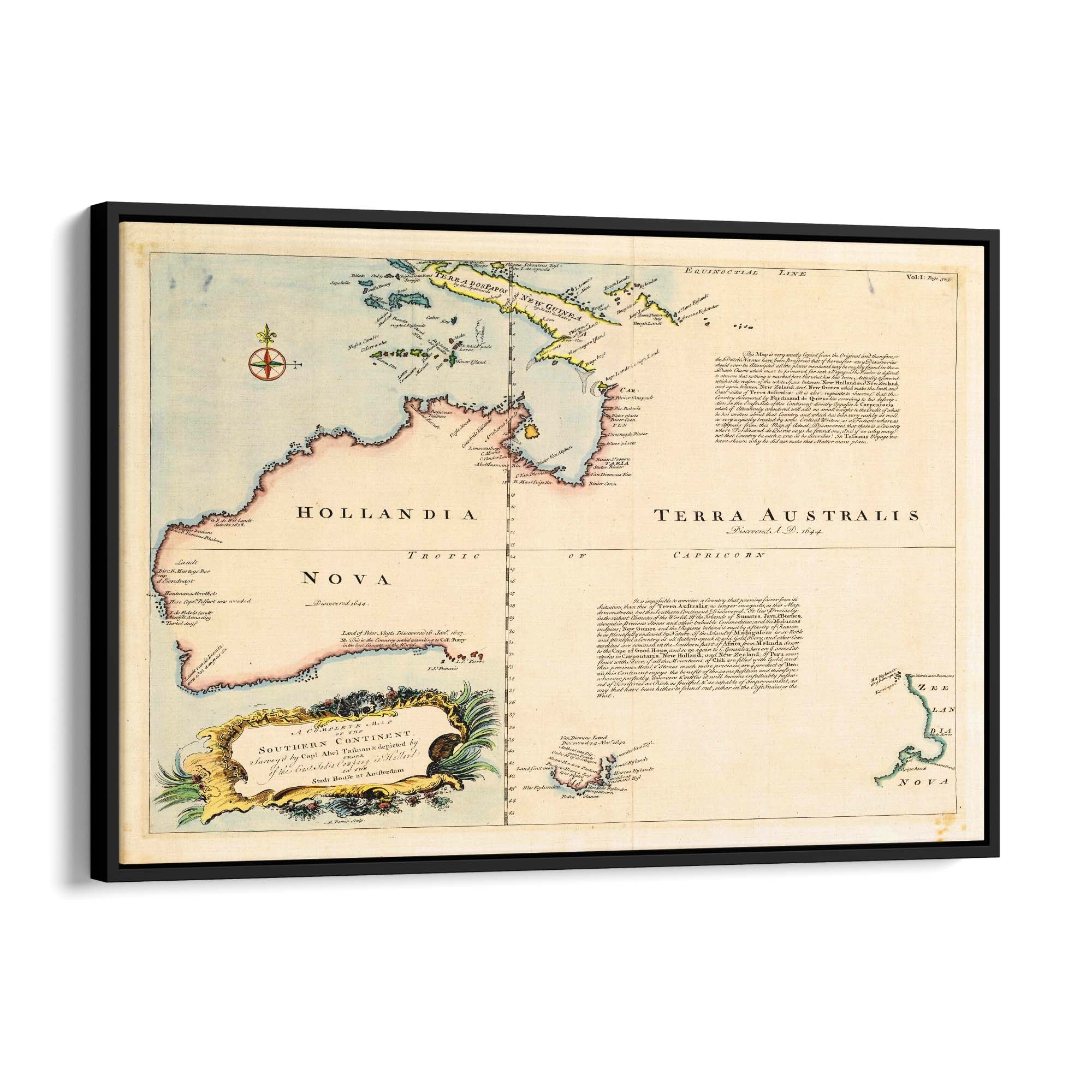 1767 Vintage Map of the Southern Continent (Australia) – Vintage Maps