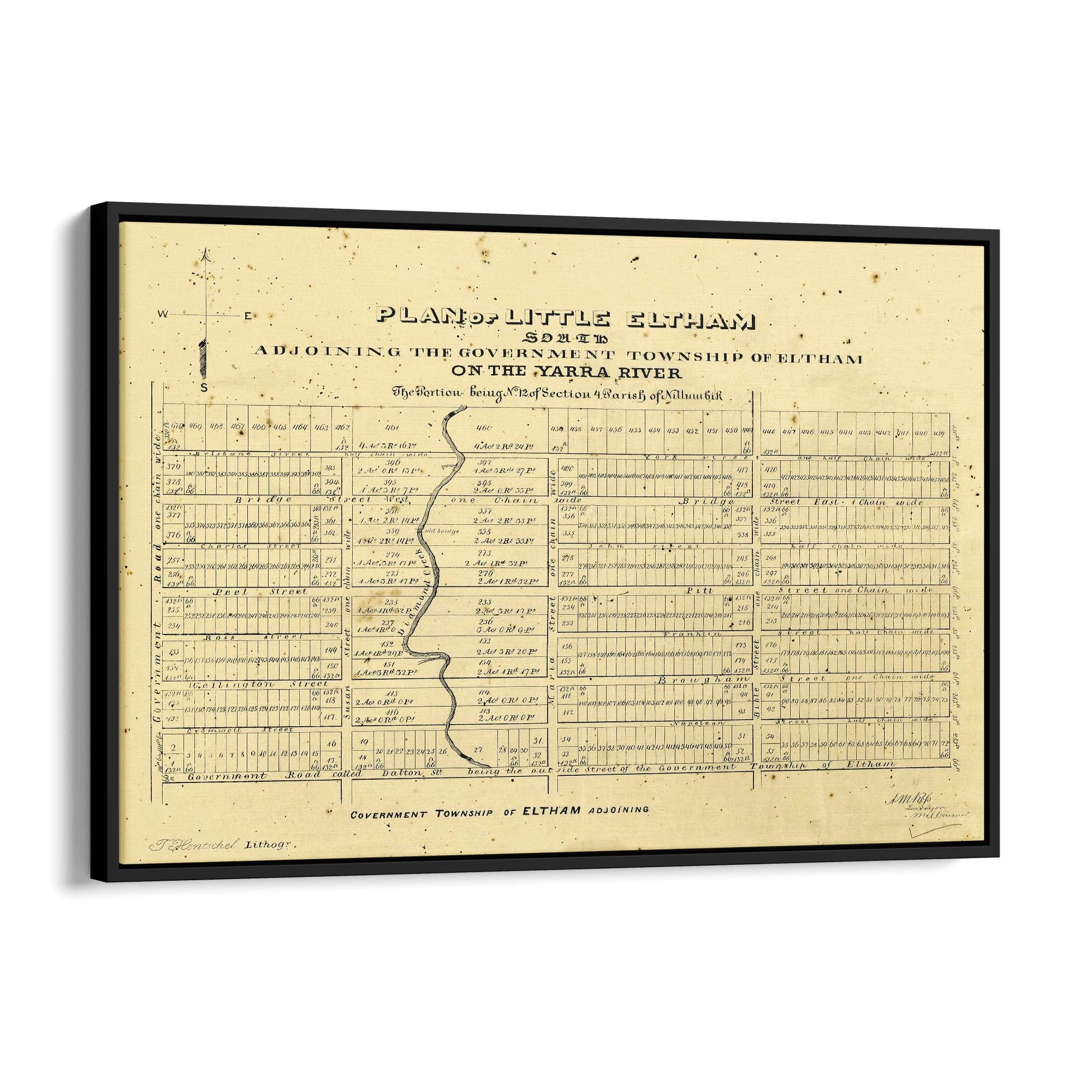 1850's Vintage Map of Eltham, Victoria Australia – Vintage Maps