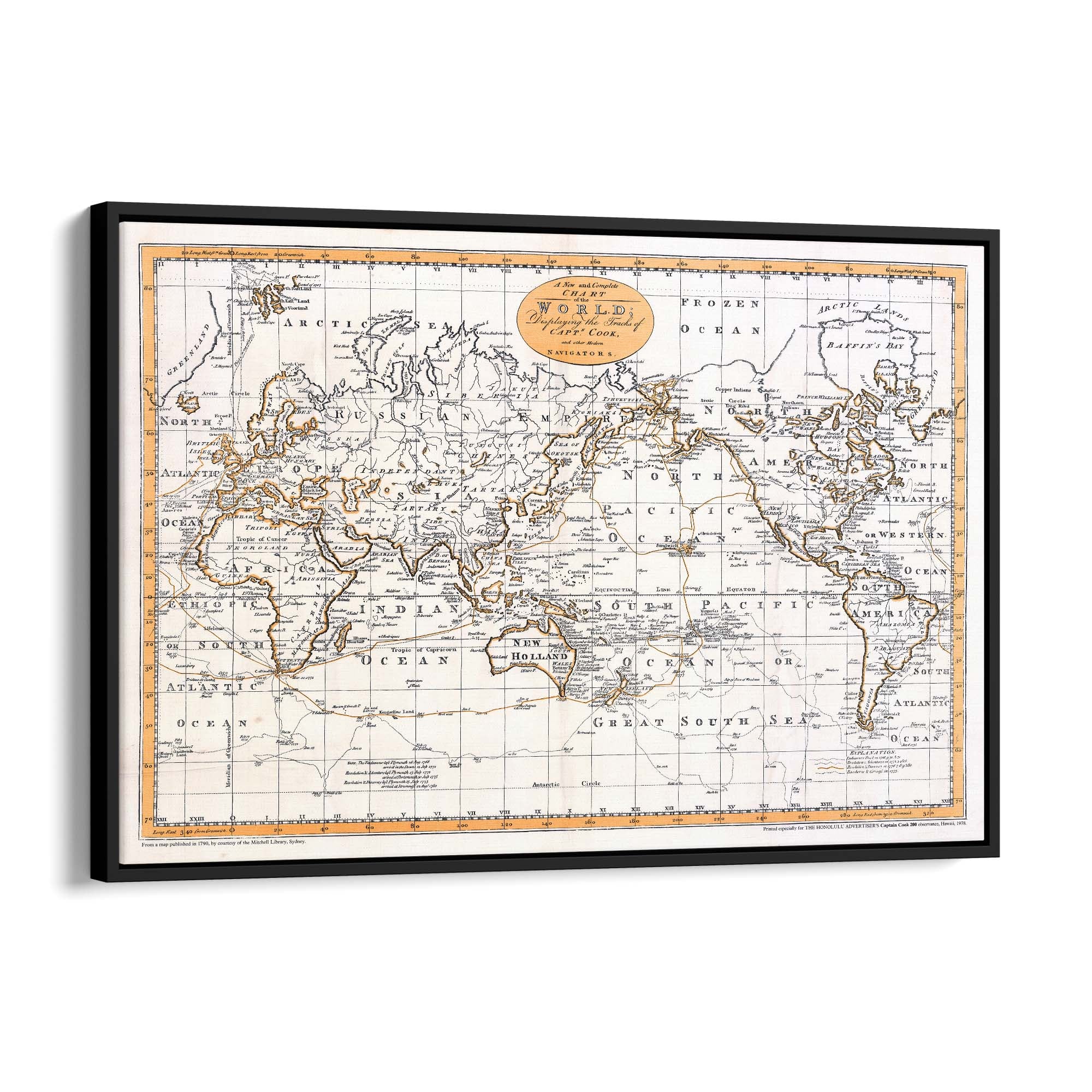1778 Vintage Chart Map of the World – Vintage Maps