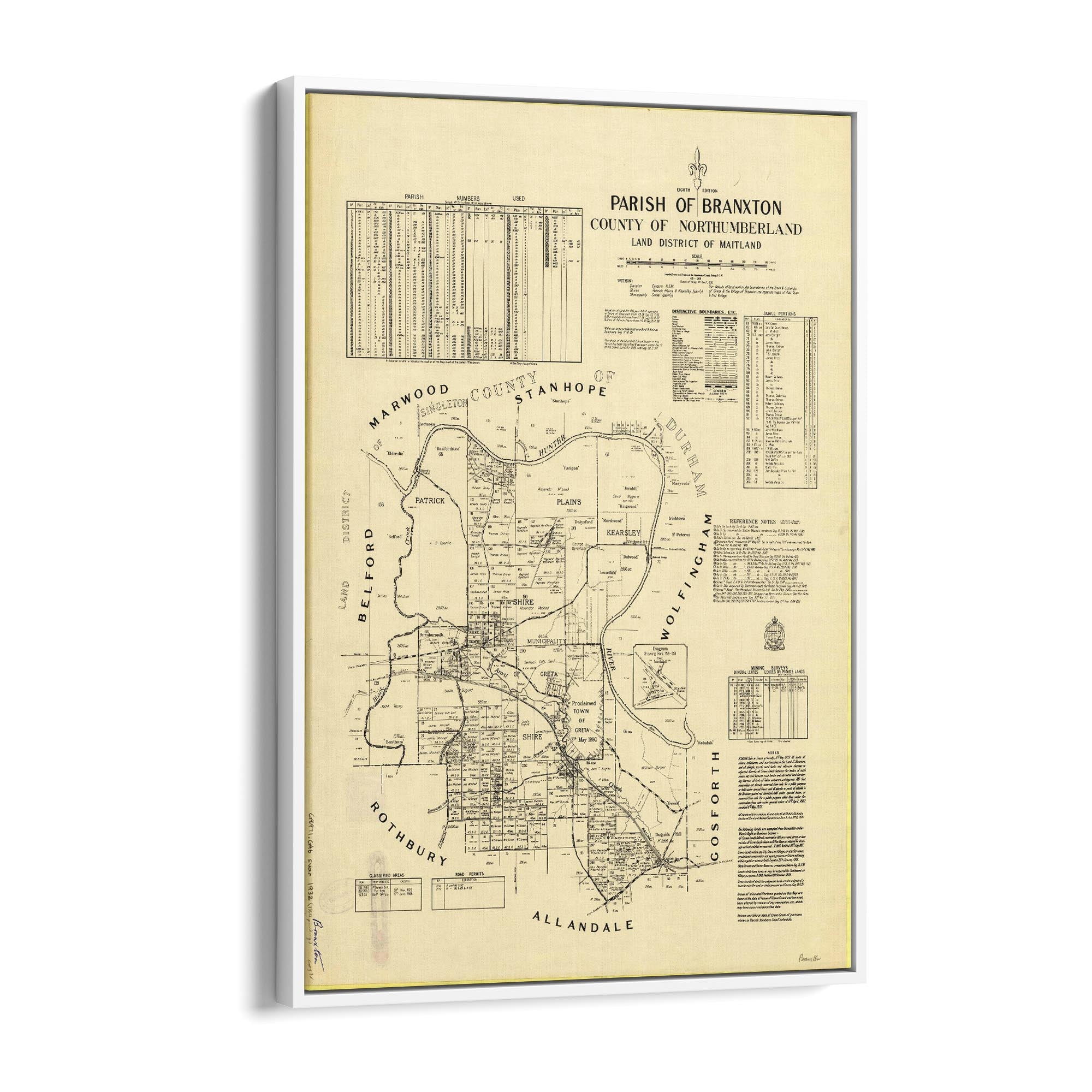 1932 Map of Branxton & Greta, New South Wales – Vintage Maps