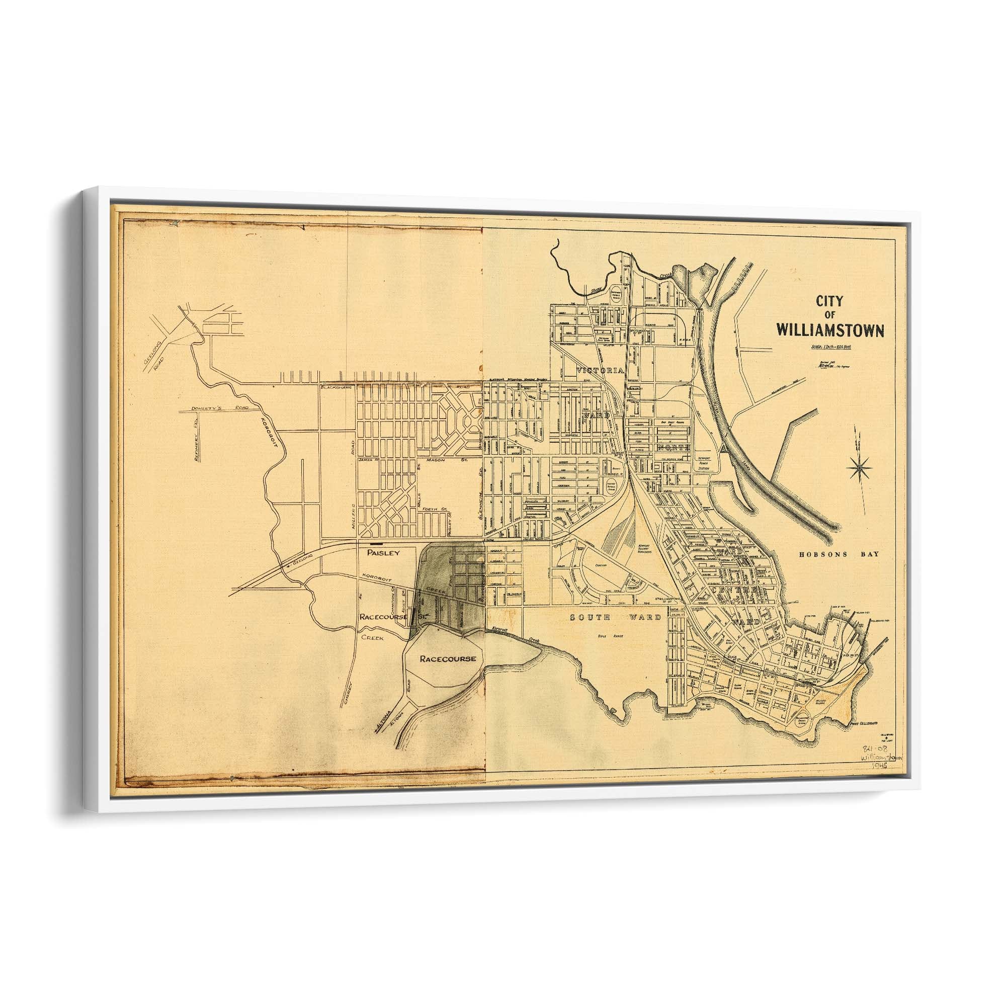 1945 Vintage Map of Williamstown, Victoria – Vintage Maps