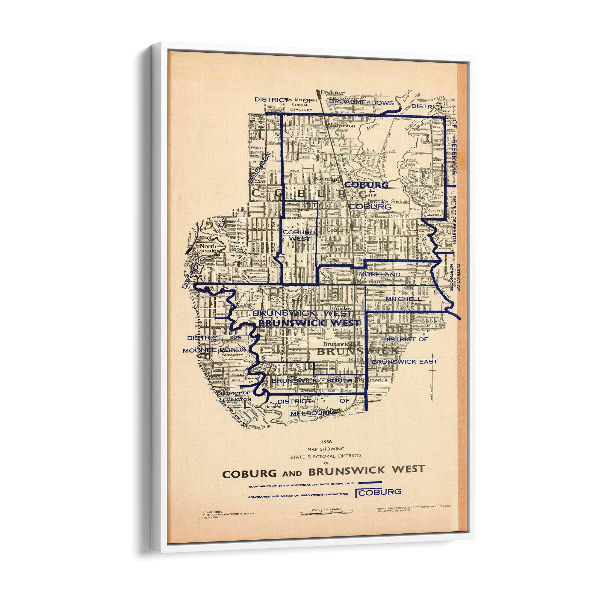 1956 Vintage Map of Coburg, Victoria Australia – Vintage Maps