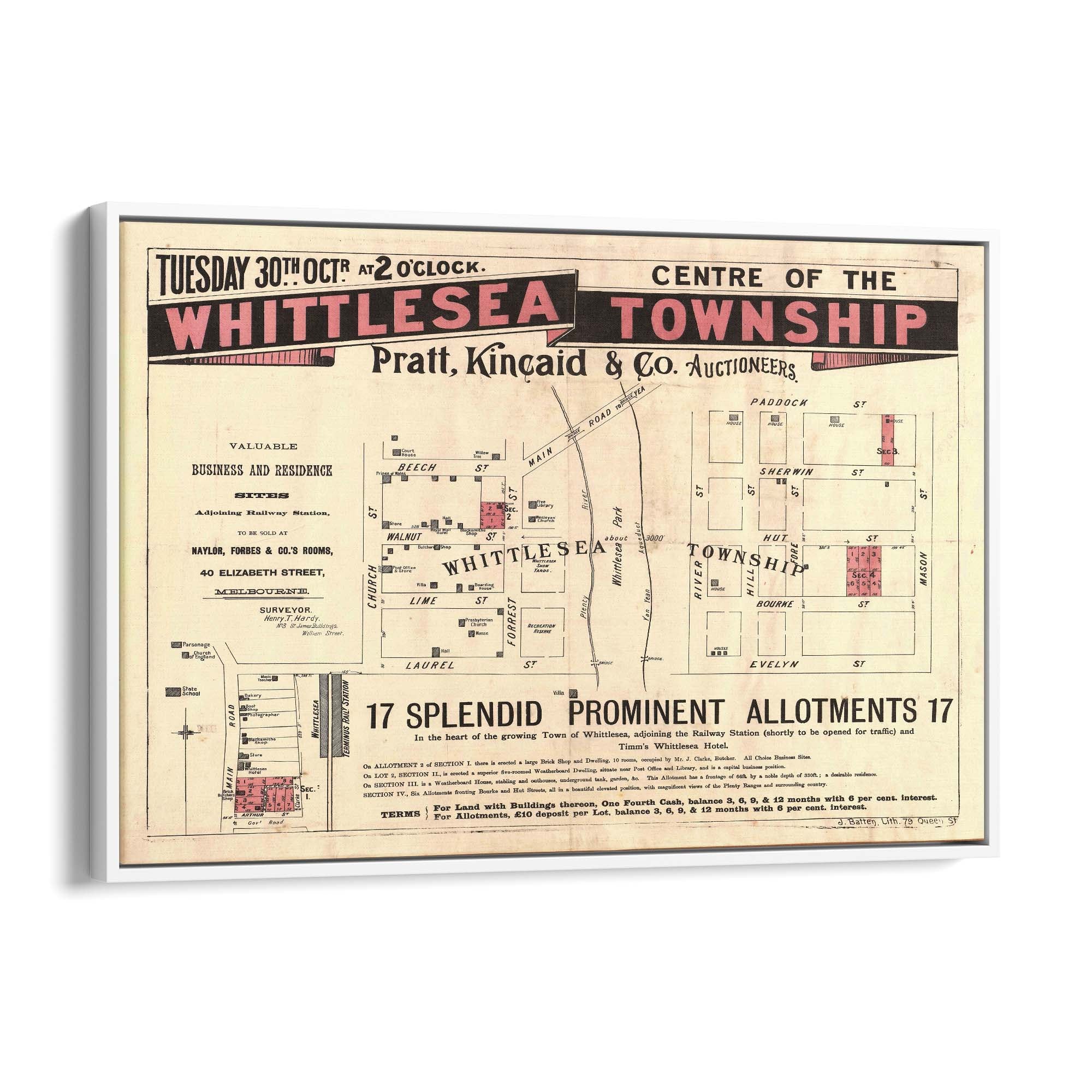 1888 Vintage Map Whittlesea, Victoria Australia – Vintage Maps