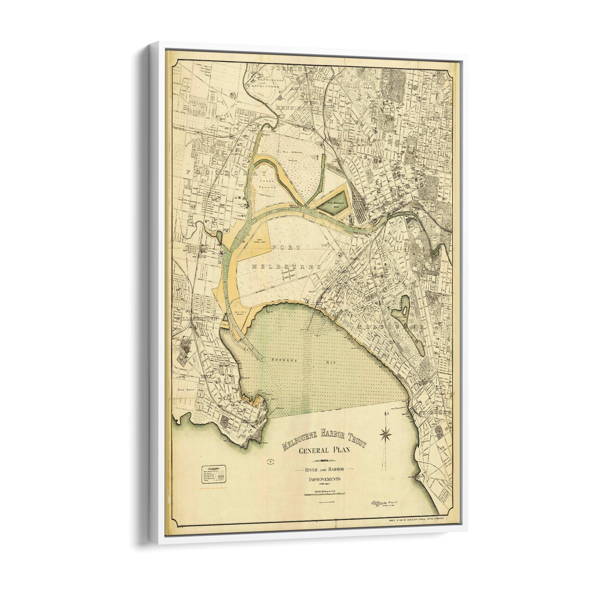 1893 Melbourne Harbor Trust Map of Melbourne and Suburbs – Vintage Maps