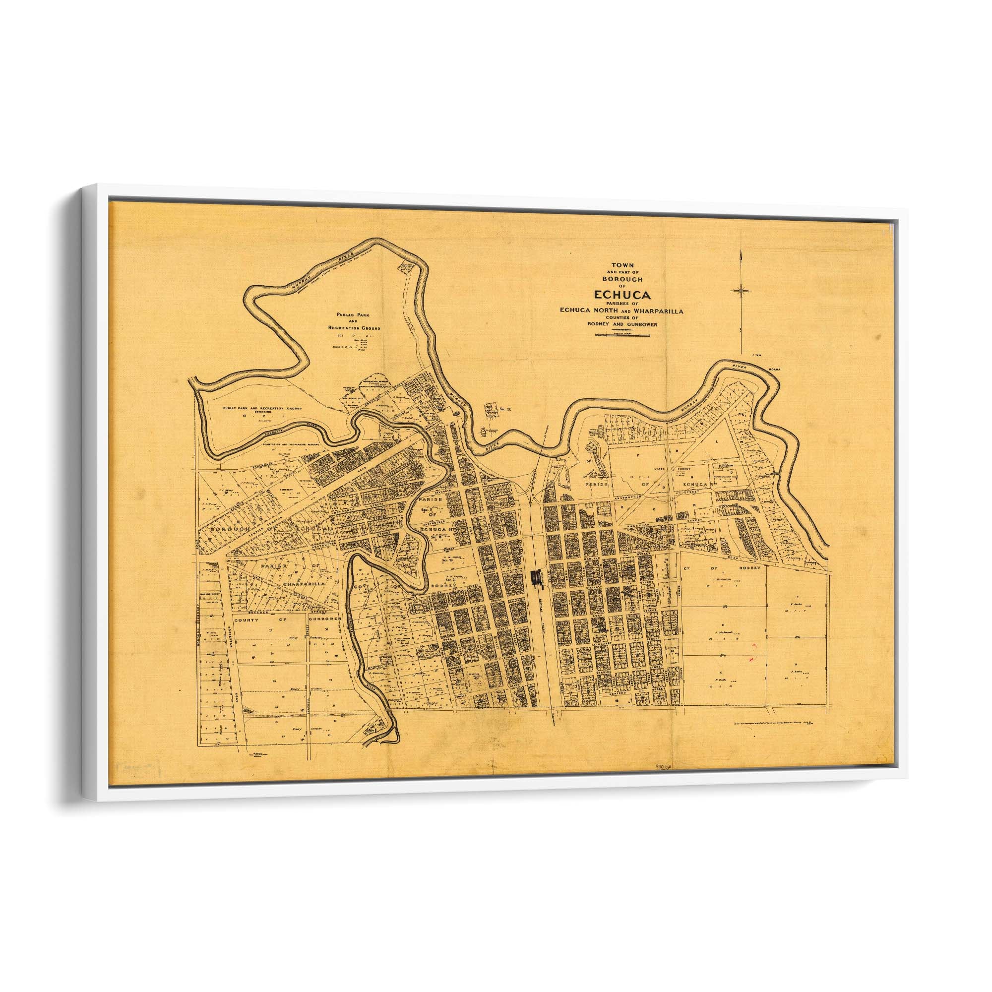 1940 Vintage Map of Echuca, Victoria Australia – Vintage Maps