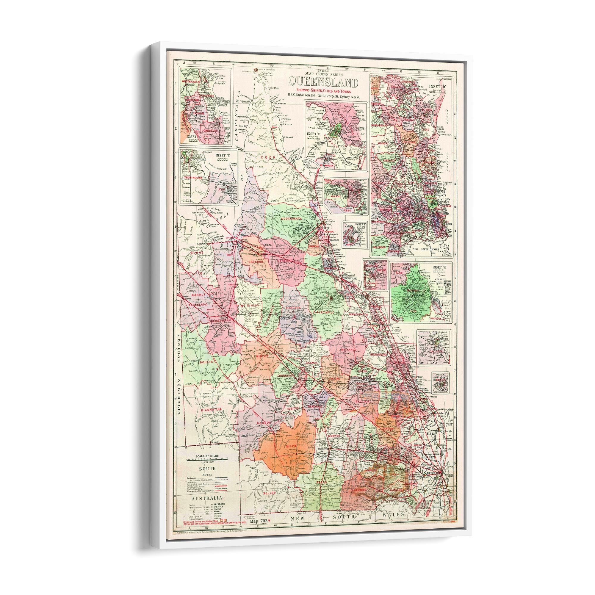 1944 Map of Queensland – Vintage Maps