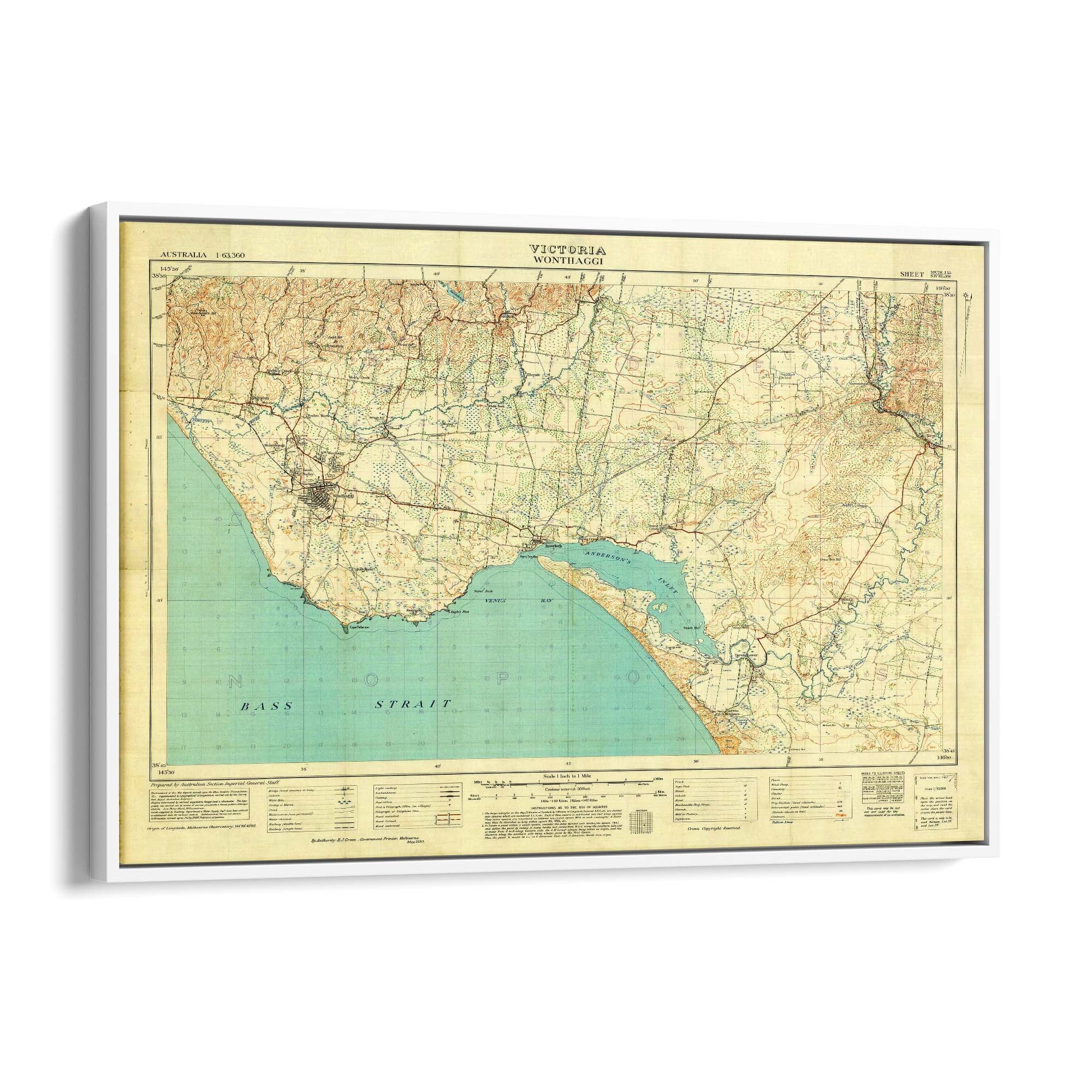 1930 Vintage Map of Wonthaggi, Victoria Australia – Vintage Maps