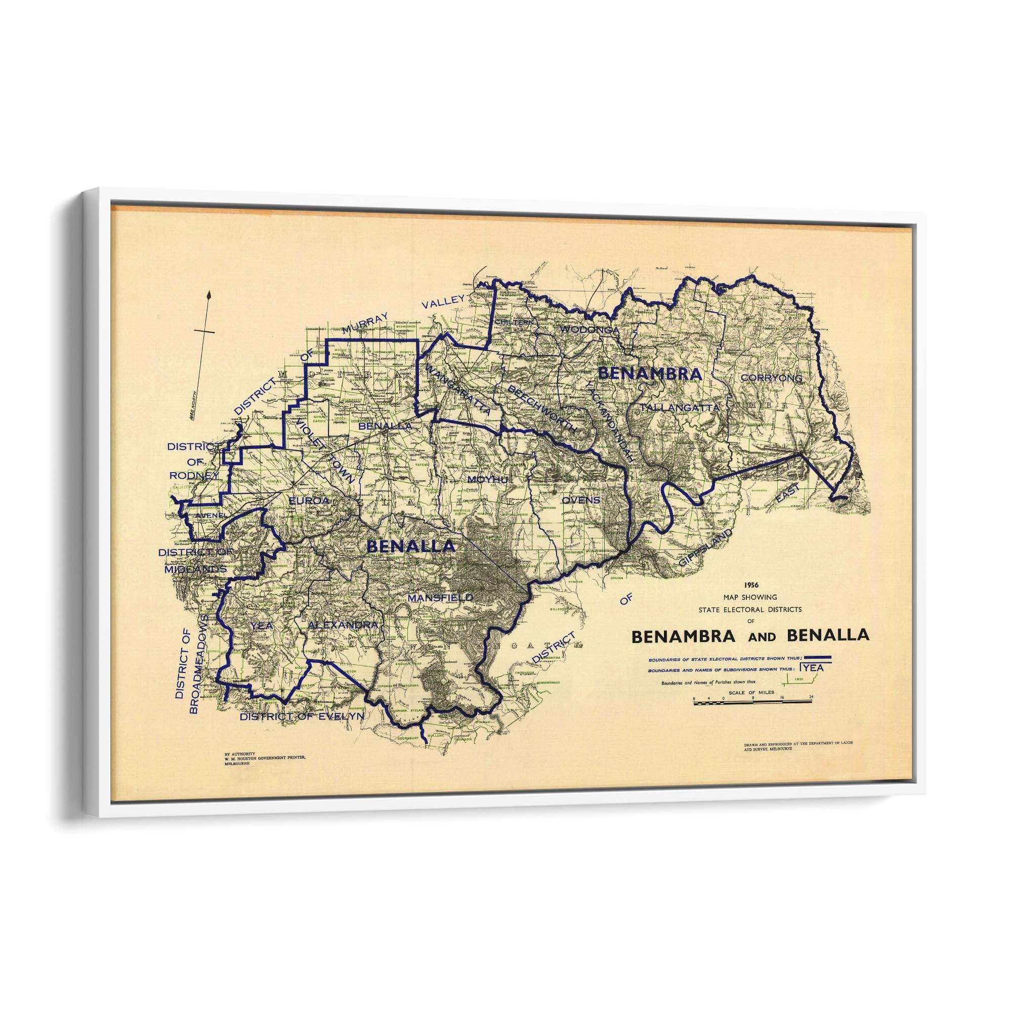 1956 Vintage Map of Benambra and Benalla, Victoria Australia – Vintage Maps