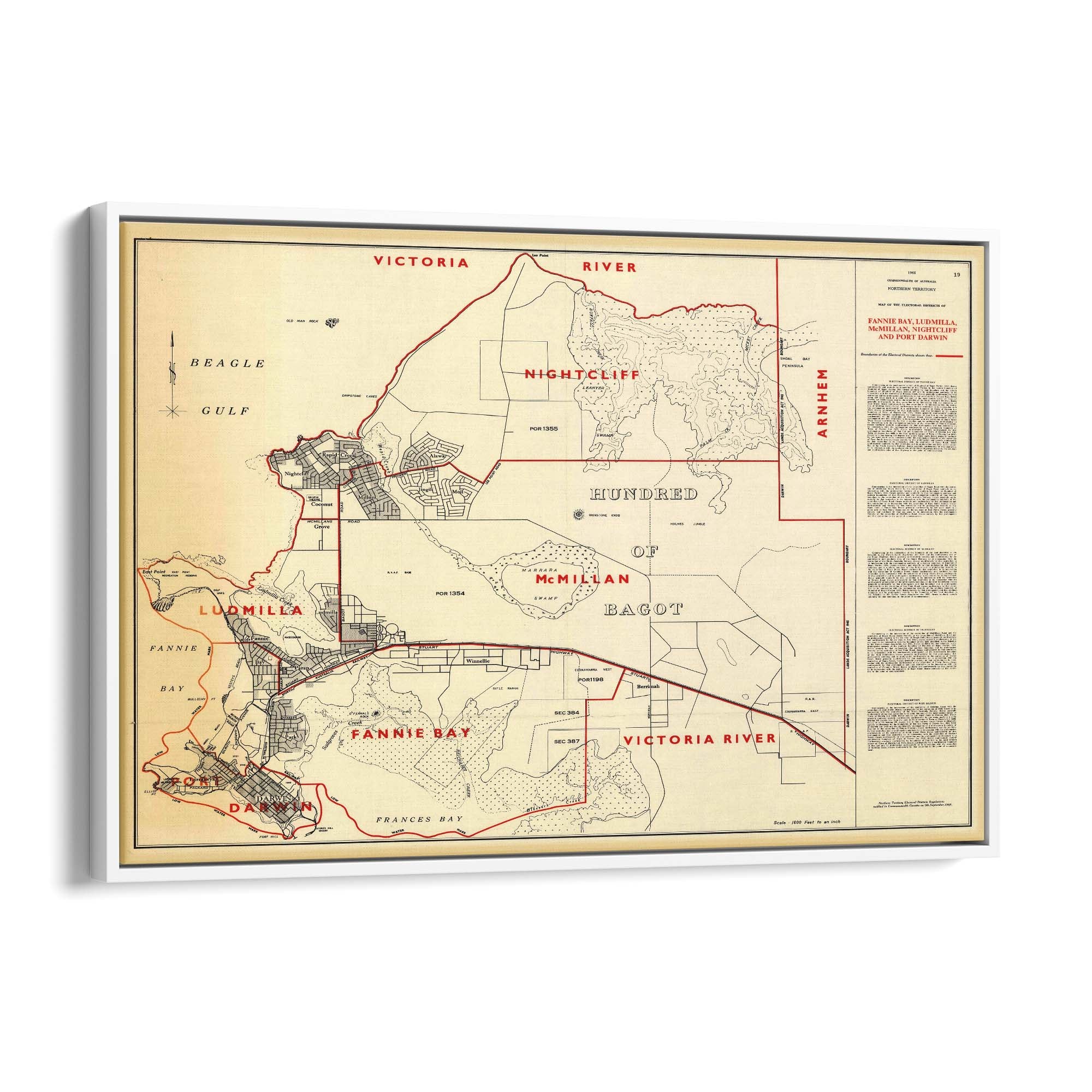 1968 Map of Darwin & Surrounds, Northern Territory – Vintage Maps