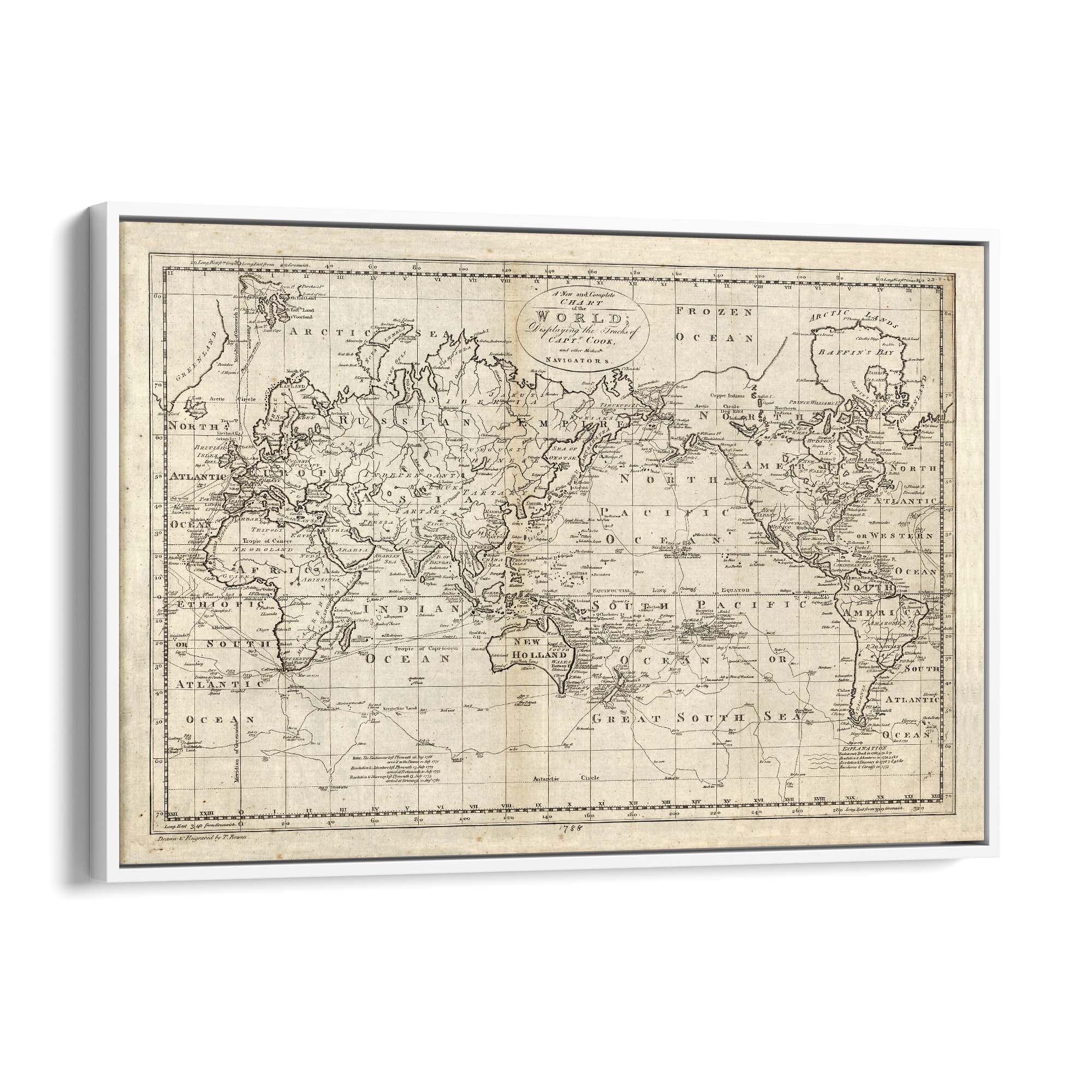 1788 Vintage Map of The World – Vintage Maps