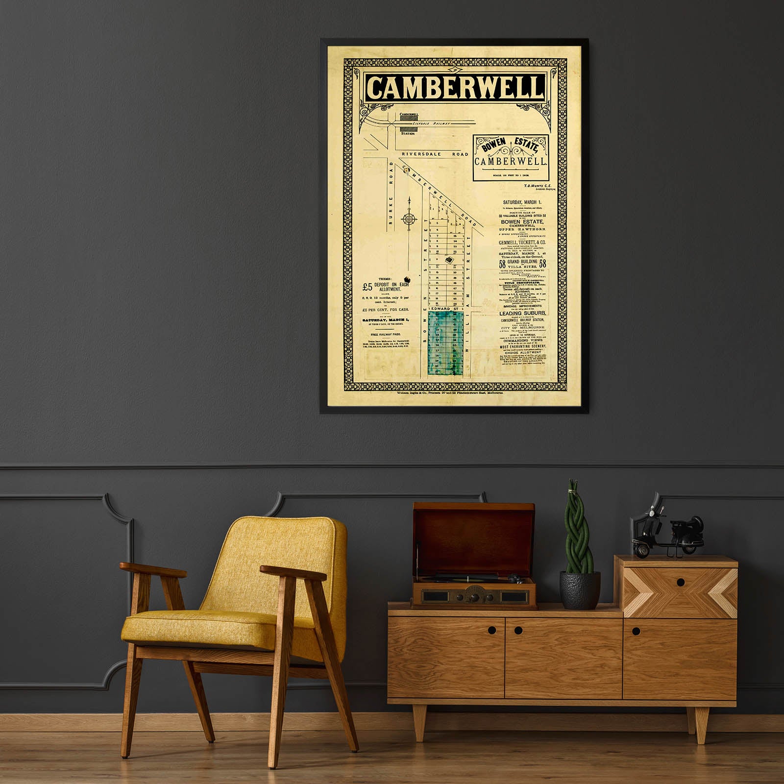 Camberwell, Victoria Australia Vintage Map #91 (1884?) – Vintage Maps