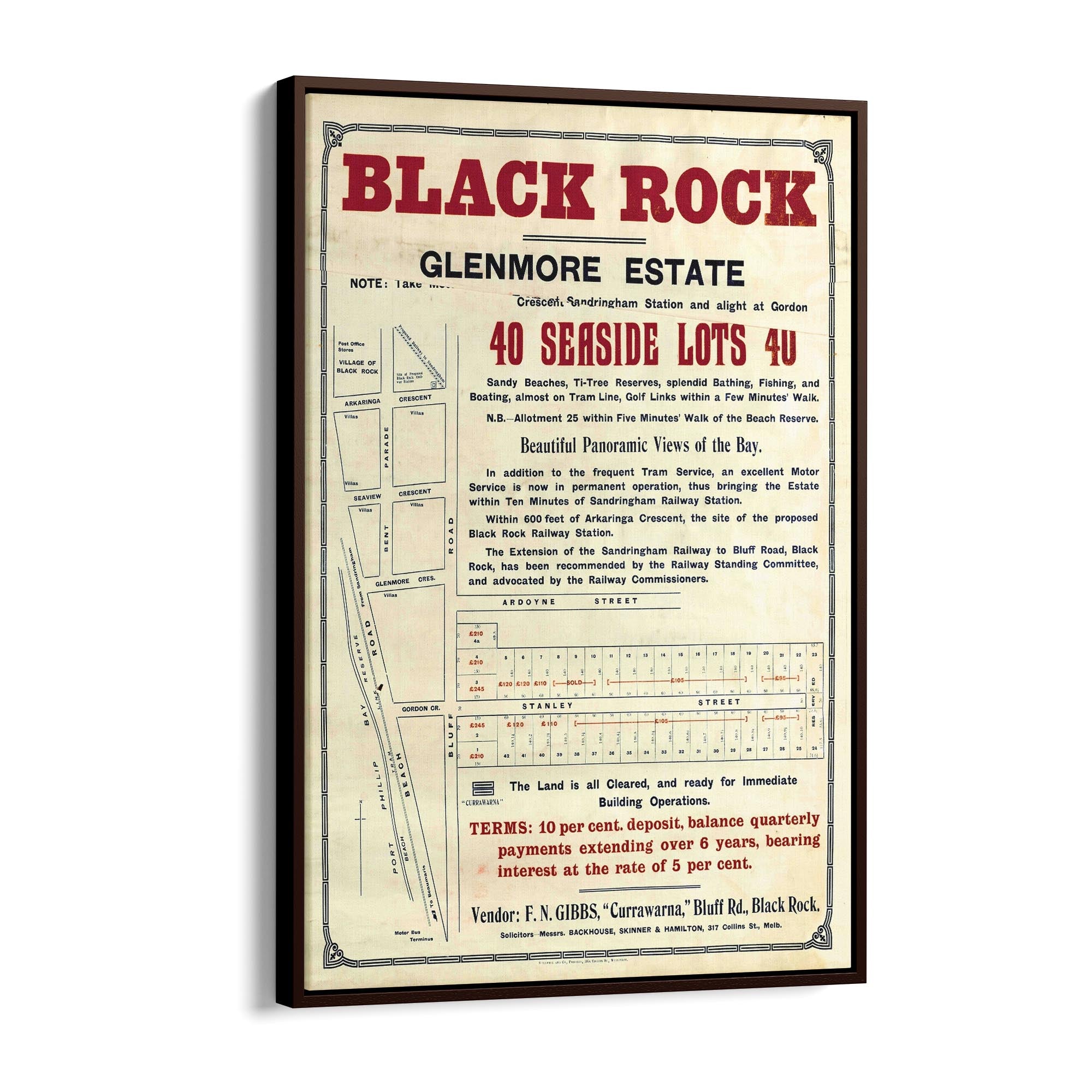 1880's Vintage Map of Black Rock, Victoria – Vintage Maps