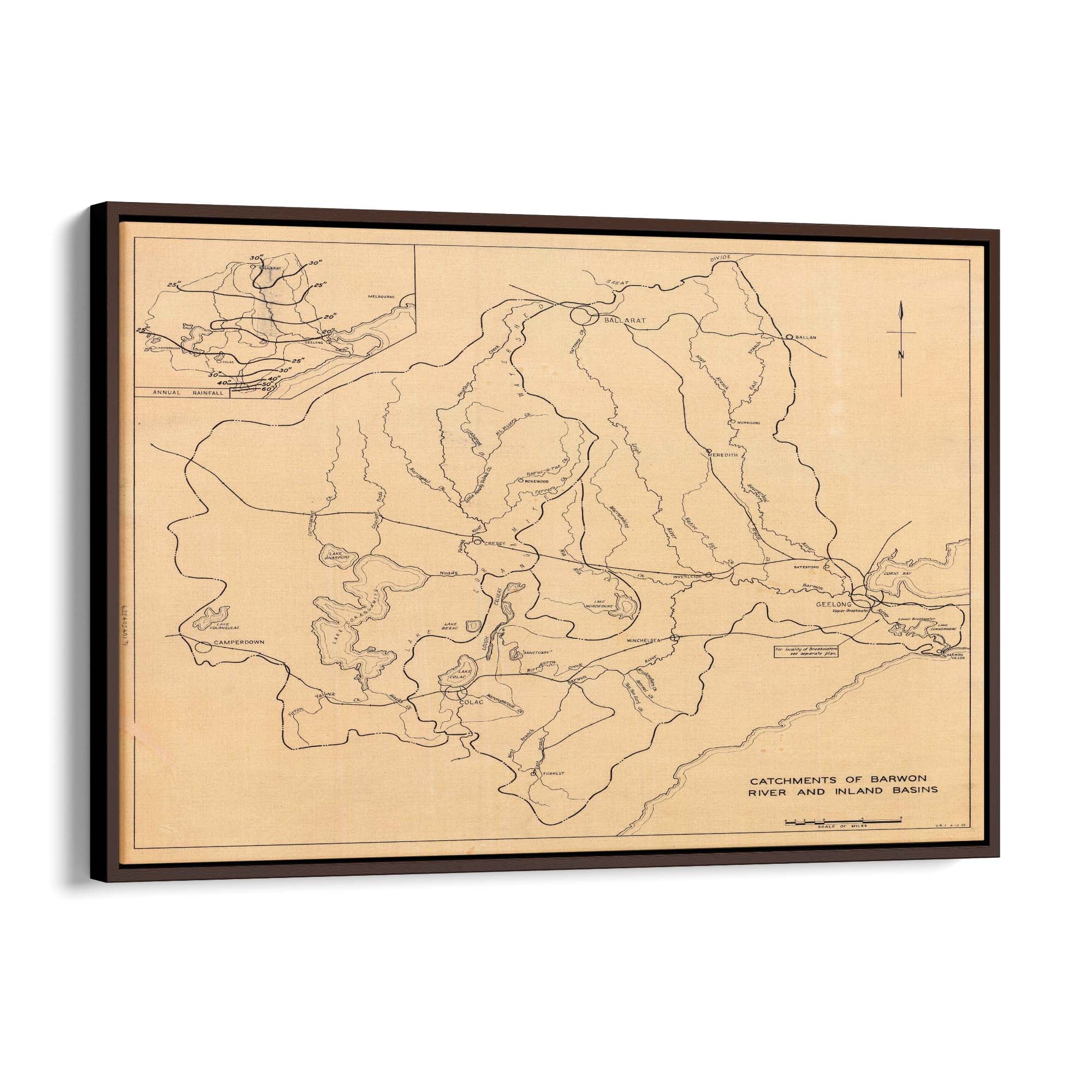 1855 Map of Catchments of Barwon River – Vintage Maps