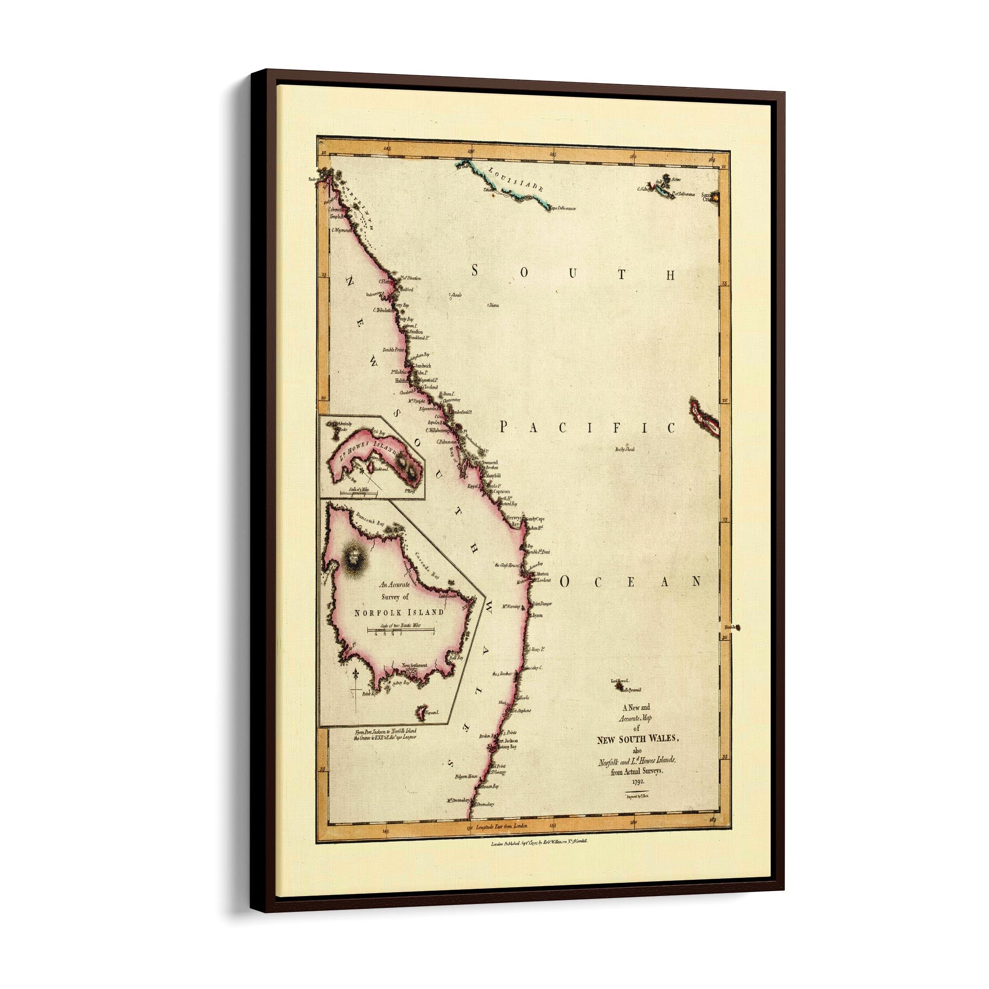 1792 Map of the East Coast of Australia – Vintage Maps