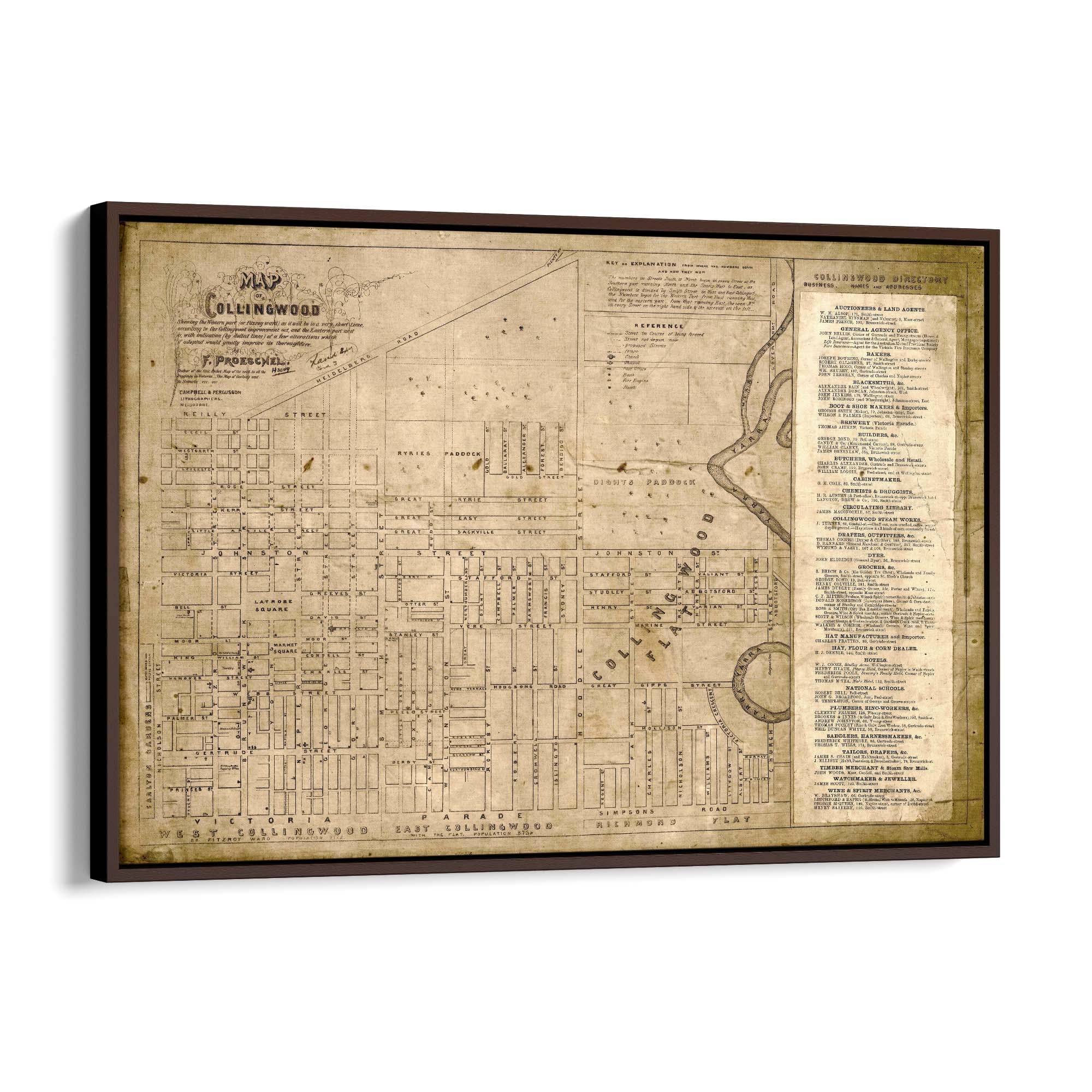 1885 Vintage Map of Collingwood, Victoria Australia – Vintage Maps