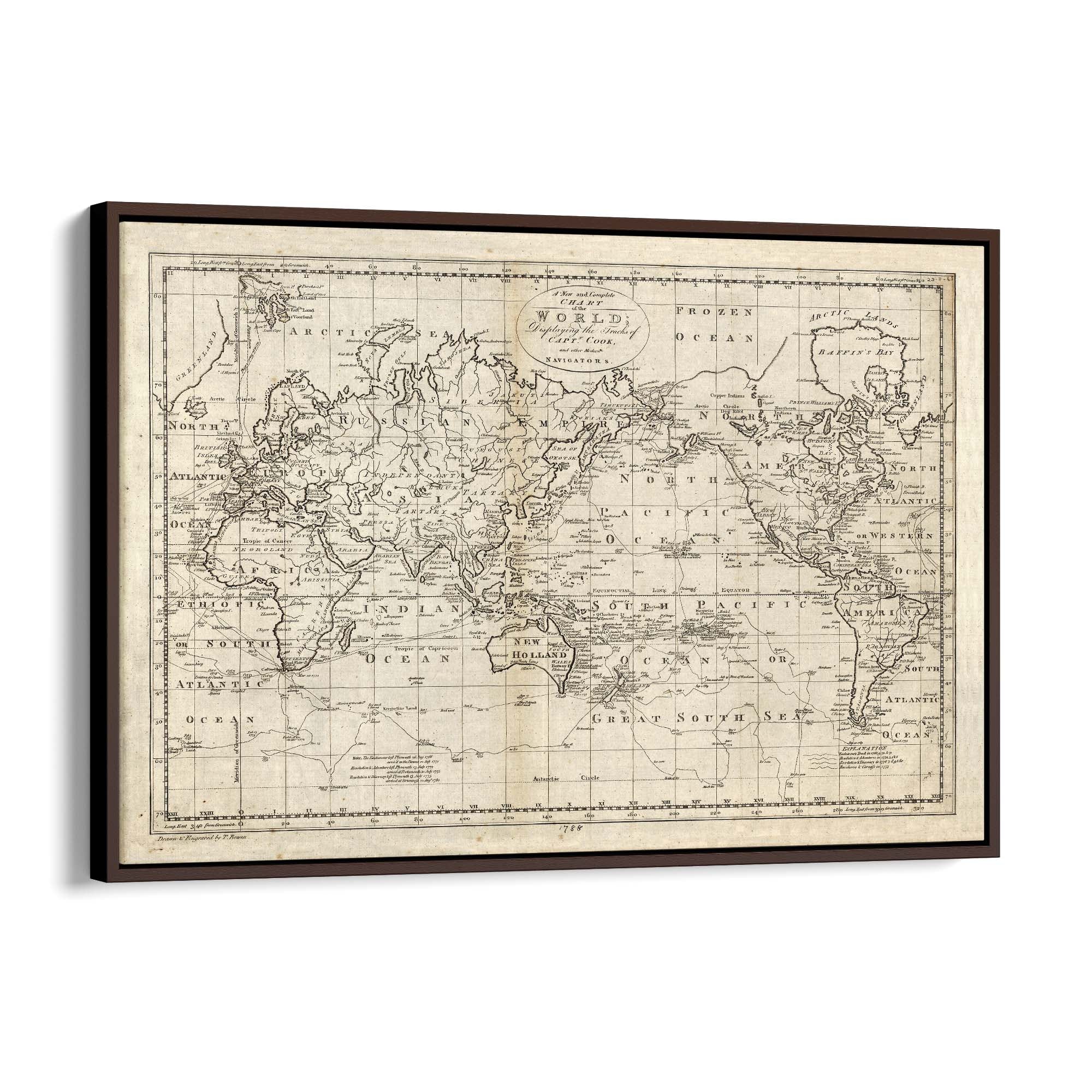 1788 Vintage Map of The World – Vintage Maps
