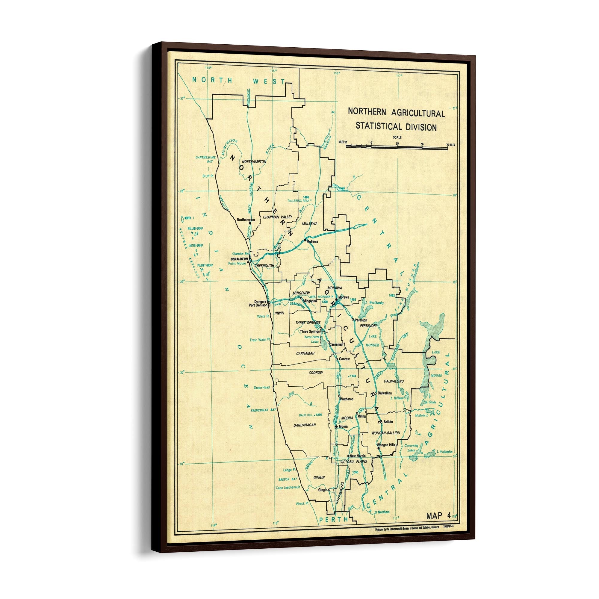 1966 Map of Geraldton & Surrounds, Western Australia – Vintage Maps
