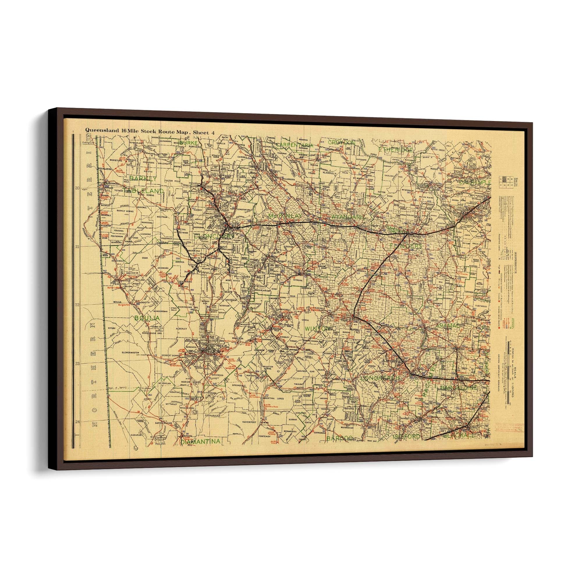 1947 Map of Longreach & Surrounds, Queensland – Vintage Maps