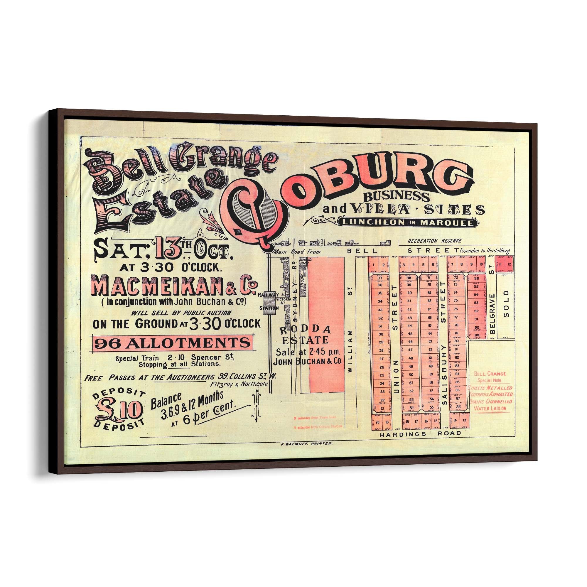 1883 Vintage Map of Coburg, Victoria Australia – Vintage Maps