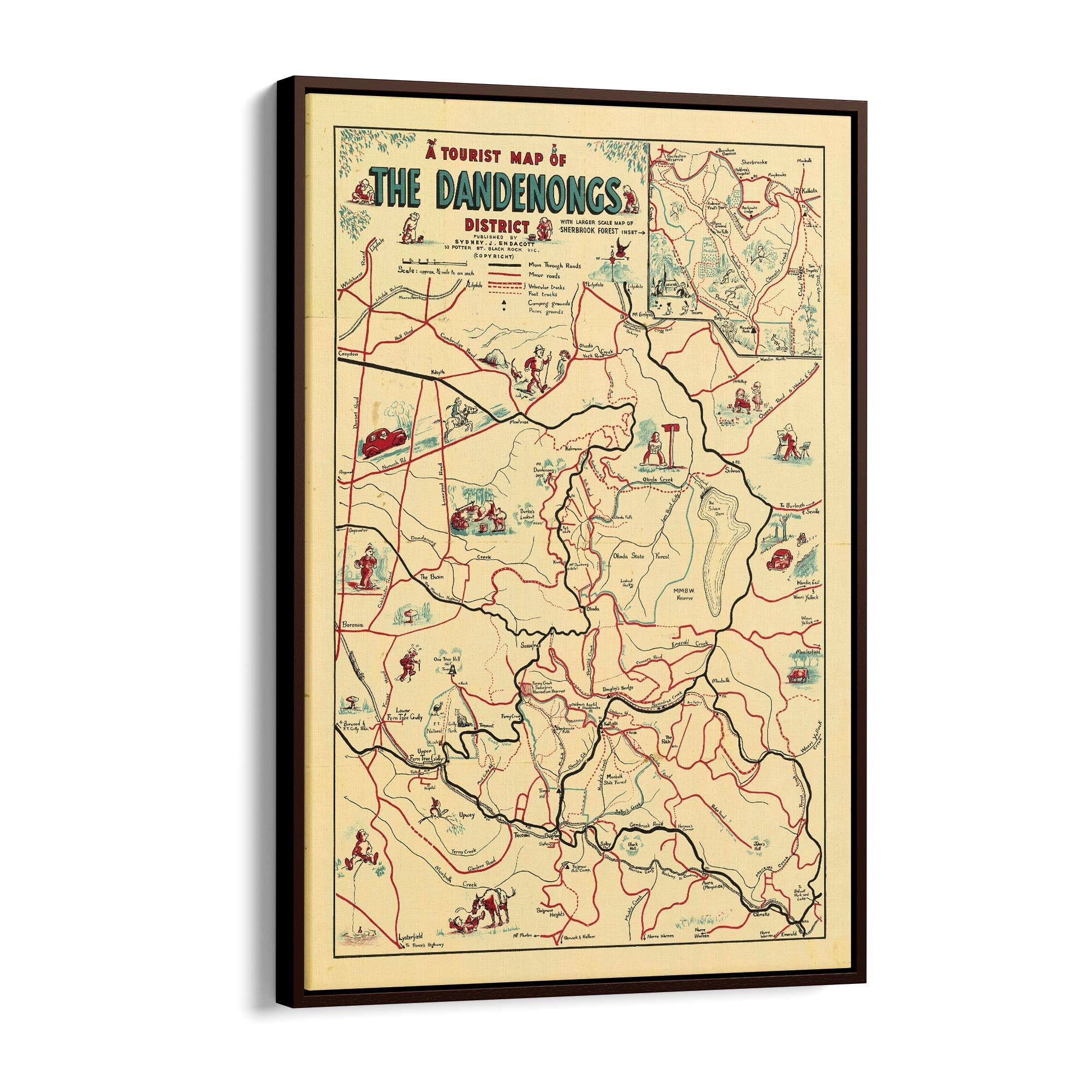 1930's Vintage Map of Ferntree Gully, Victoria Australia – Vintage Maps