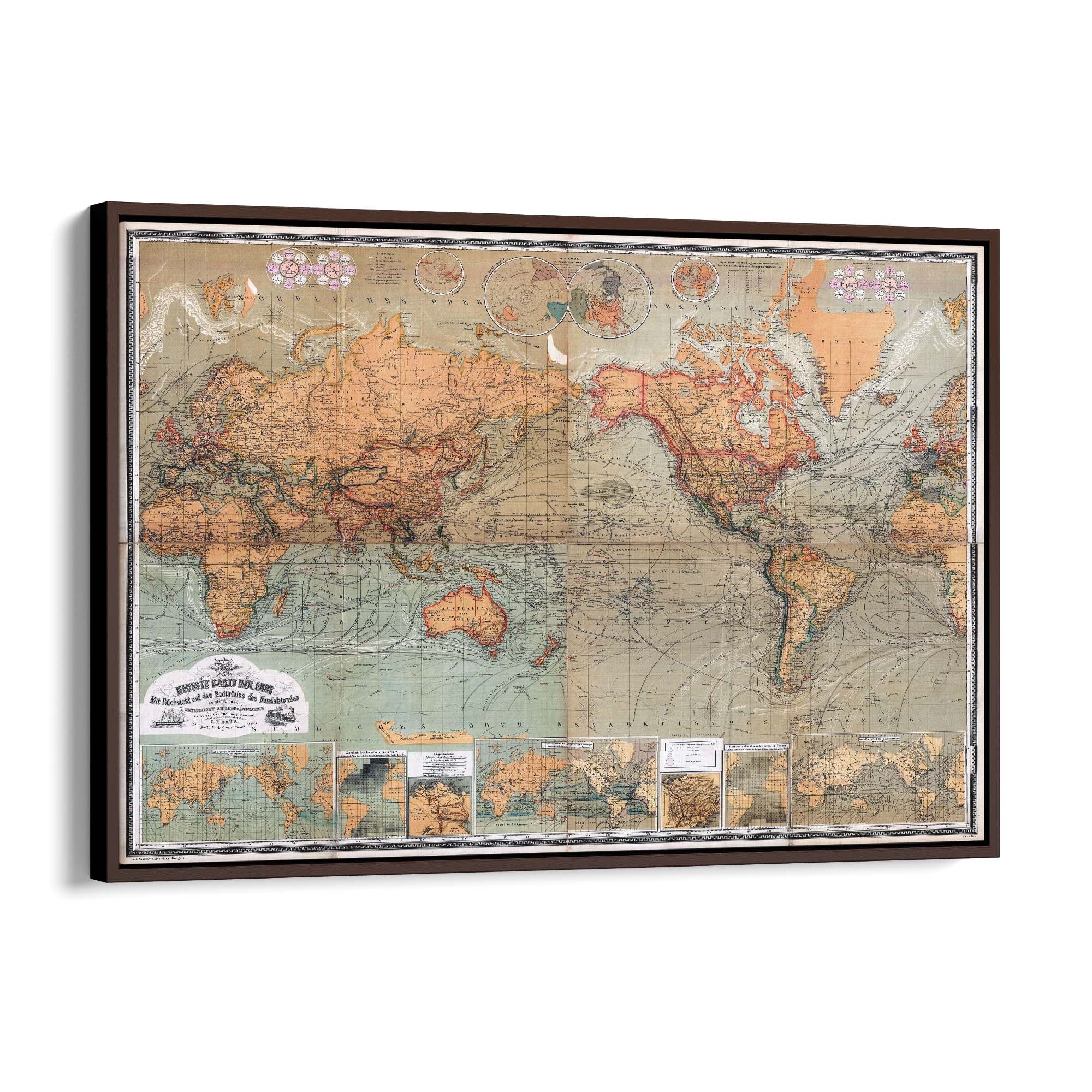 1870 Vintage Map of The World – Vintage Maps