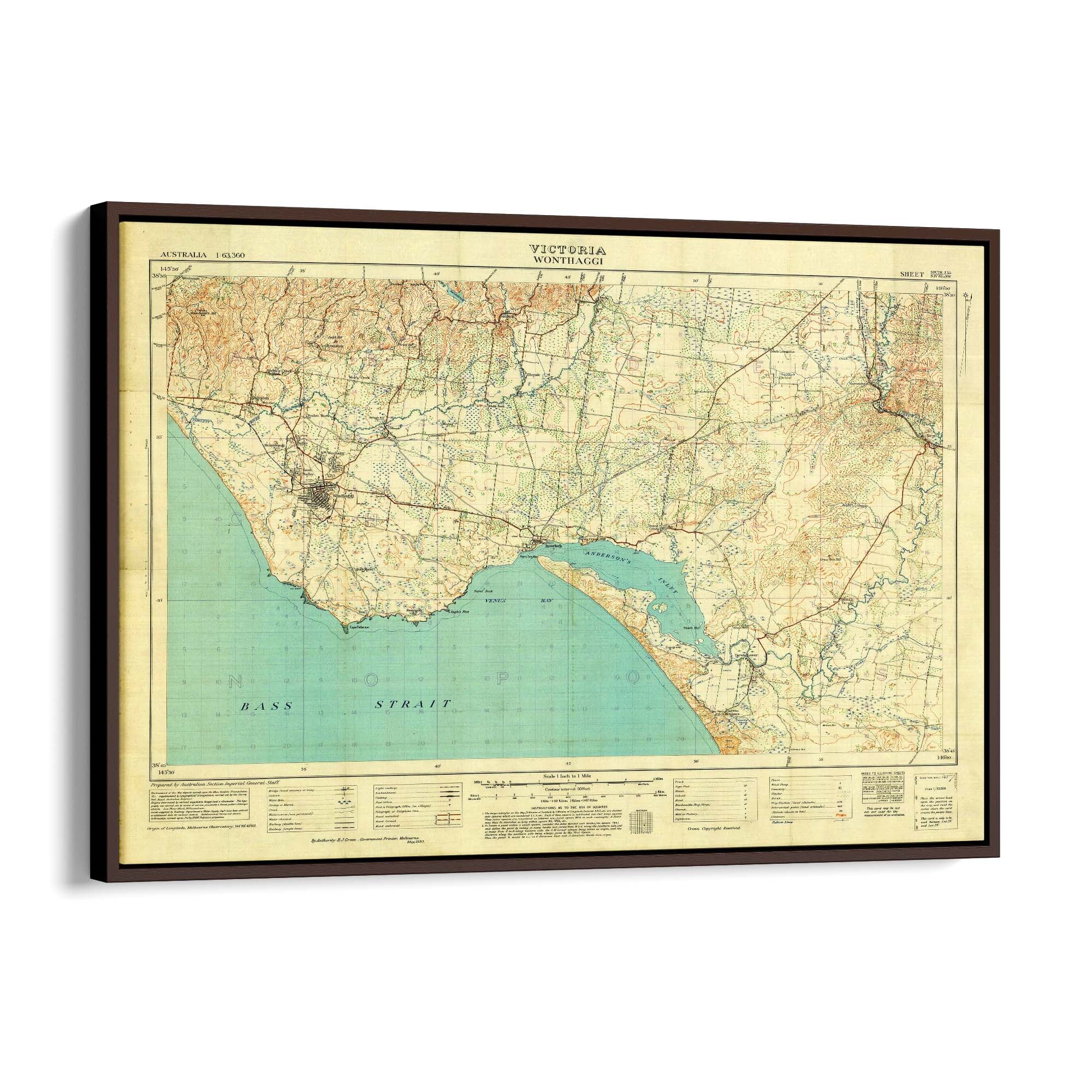 1930 Vintage Map of Wonthaggi, Victoria Australia – Vintage Maps